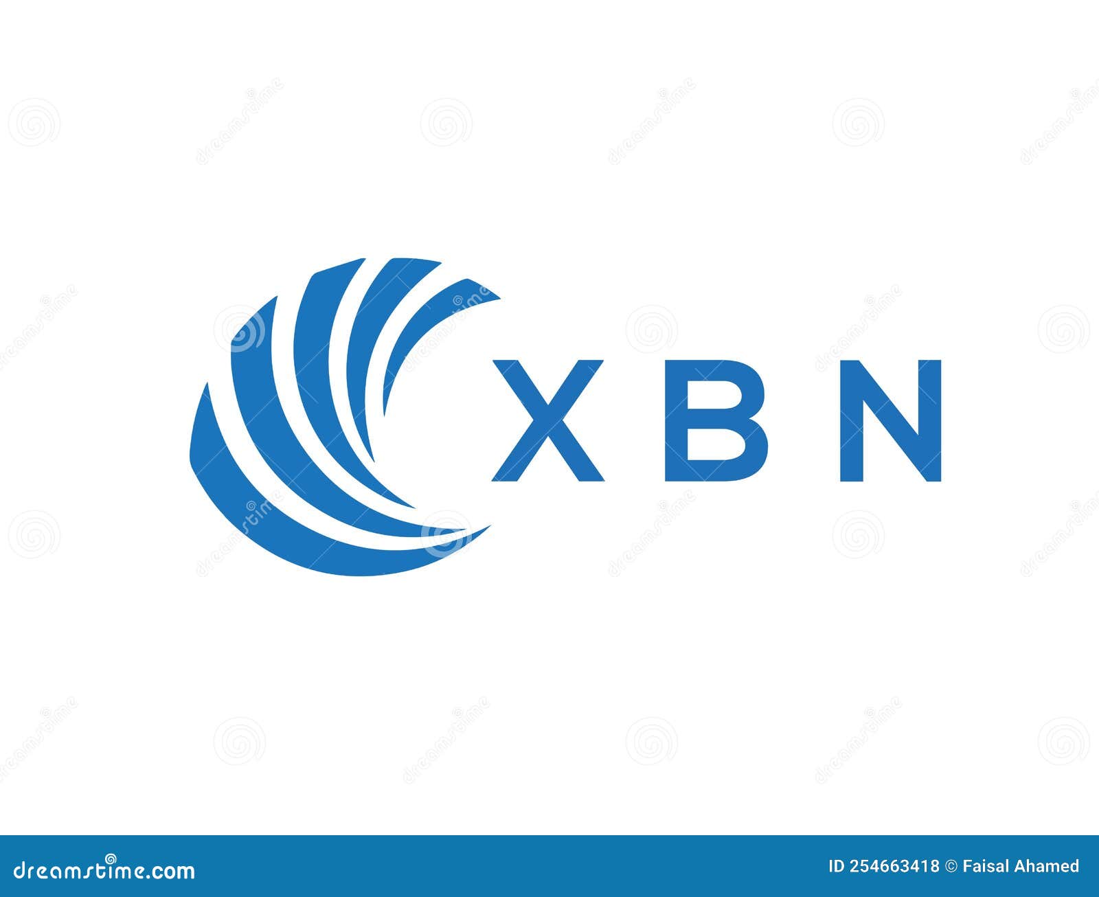 XBN Letter Logo Design on White Background. XBN Creative Circle Letter ...