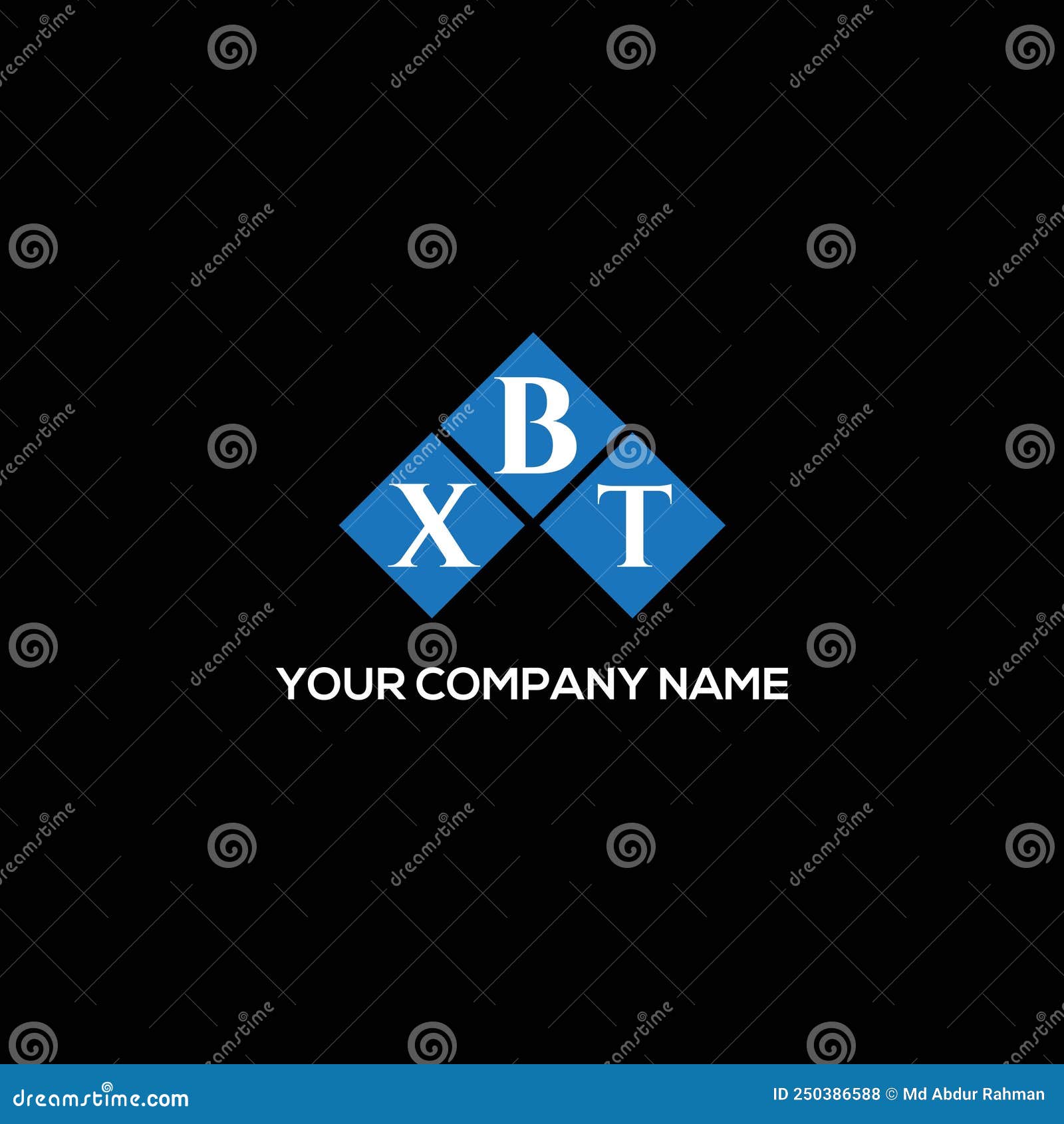 XBT Letter Logo Design On BLACK Background. XBT Creative Initials ...