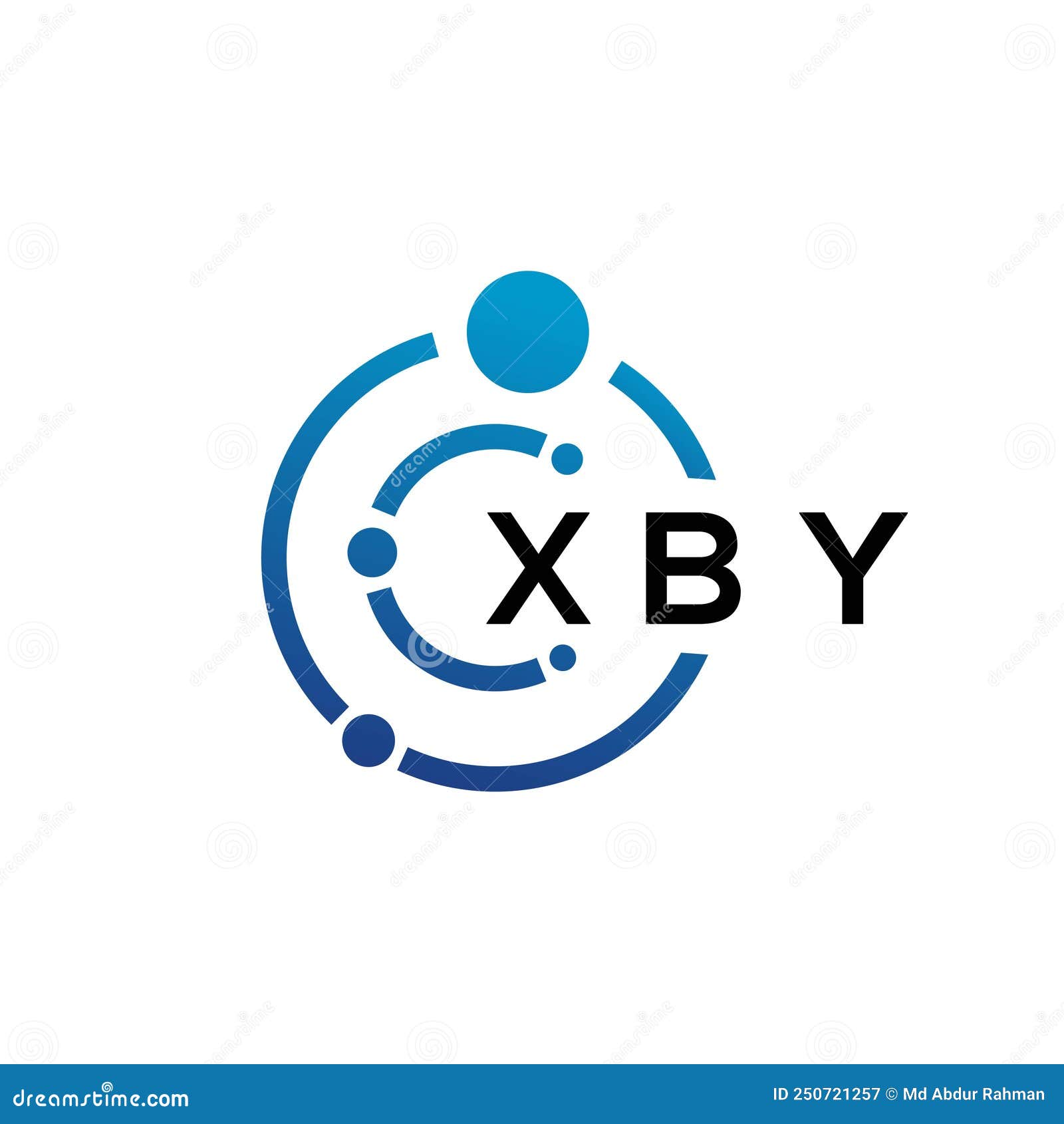 XBY Letter Technology Logo Design on White Background. XBY Creative ...