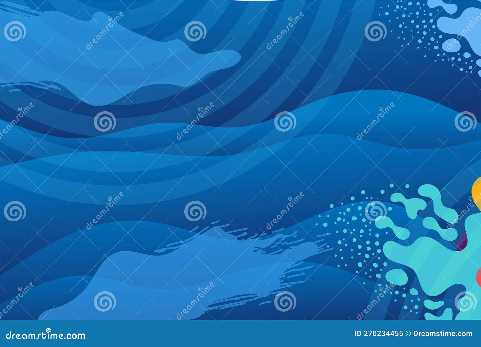 Abstract Background with Wave Shapes and Color Splatter Ornament. Stock ...