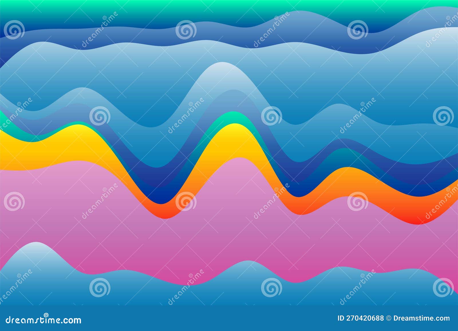 Abstract Background with Various Color Wave Shape. Stock Vector ...