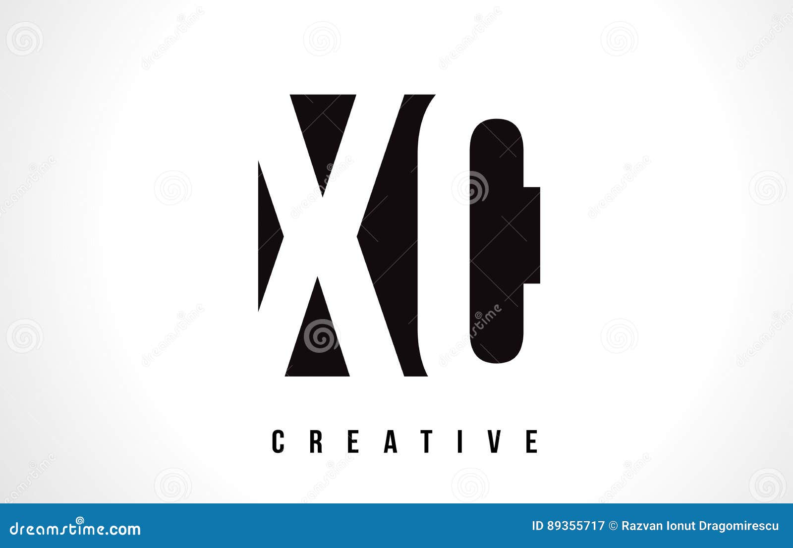 XC X C White Letter Logo Design with Black Square. Stock Vector ...