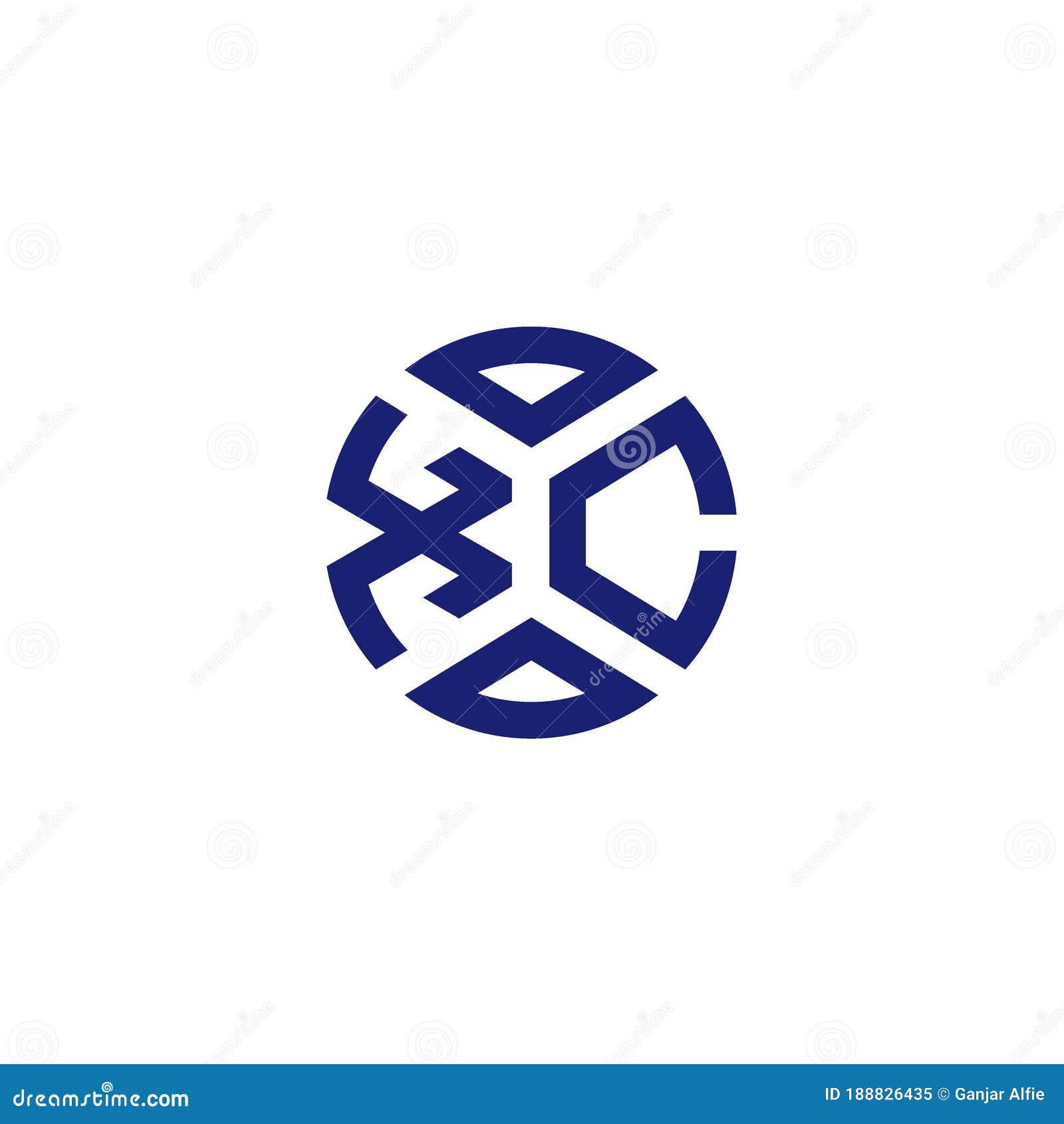 XC Monogram Logo with Abstract Shapes in Modern Style Stock Vector ...