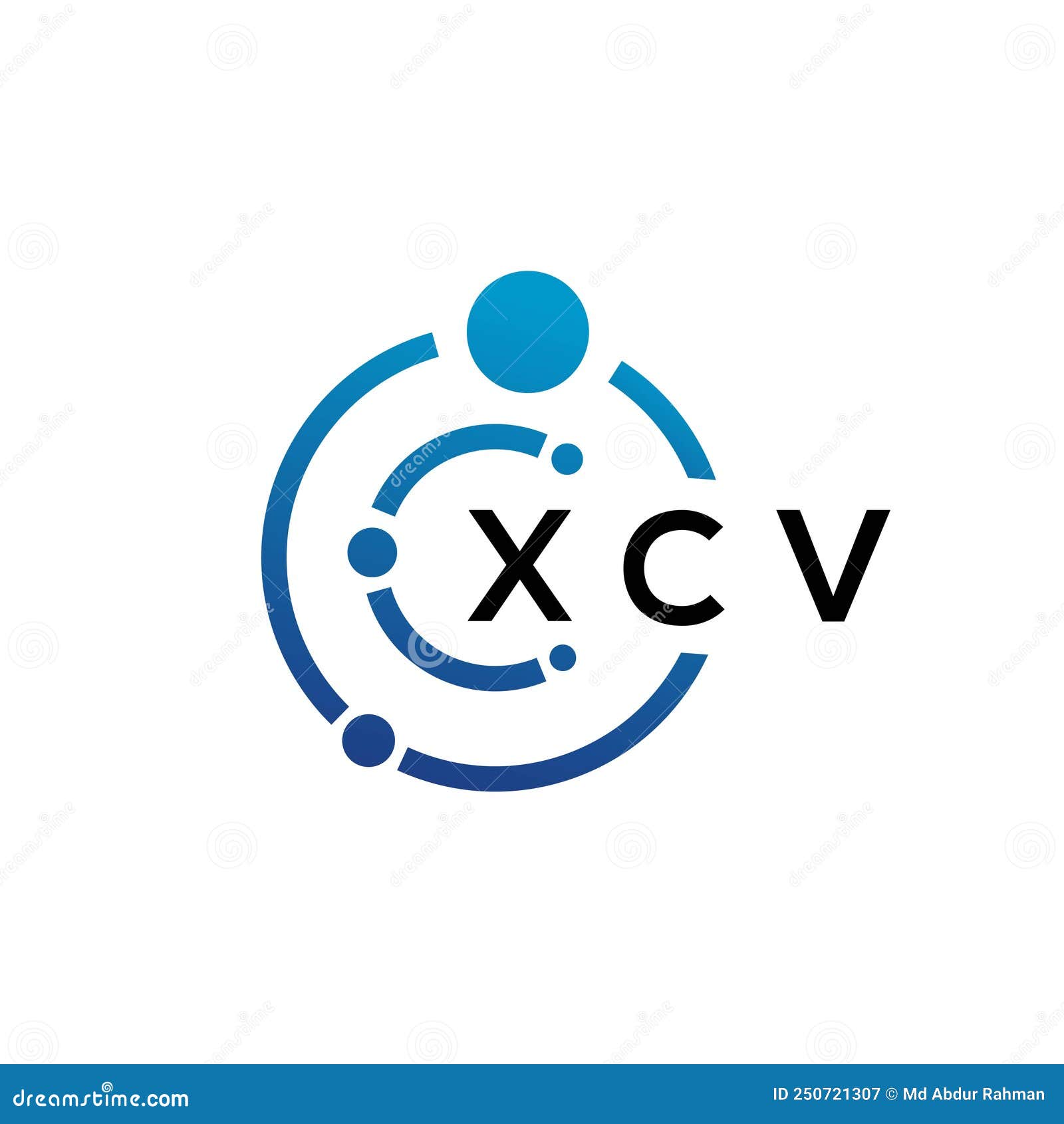 XCV Letter Technology Logo Design on White Background. XCV Creative ...