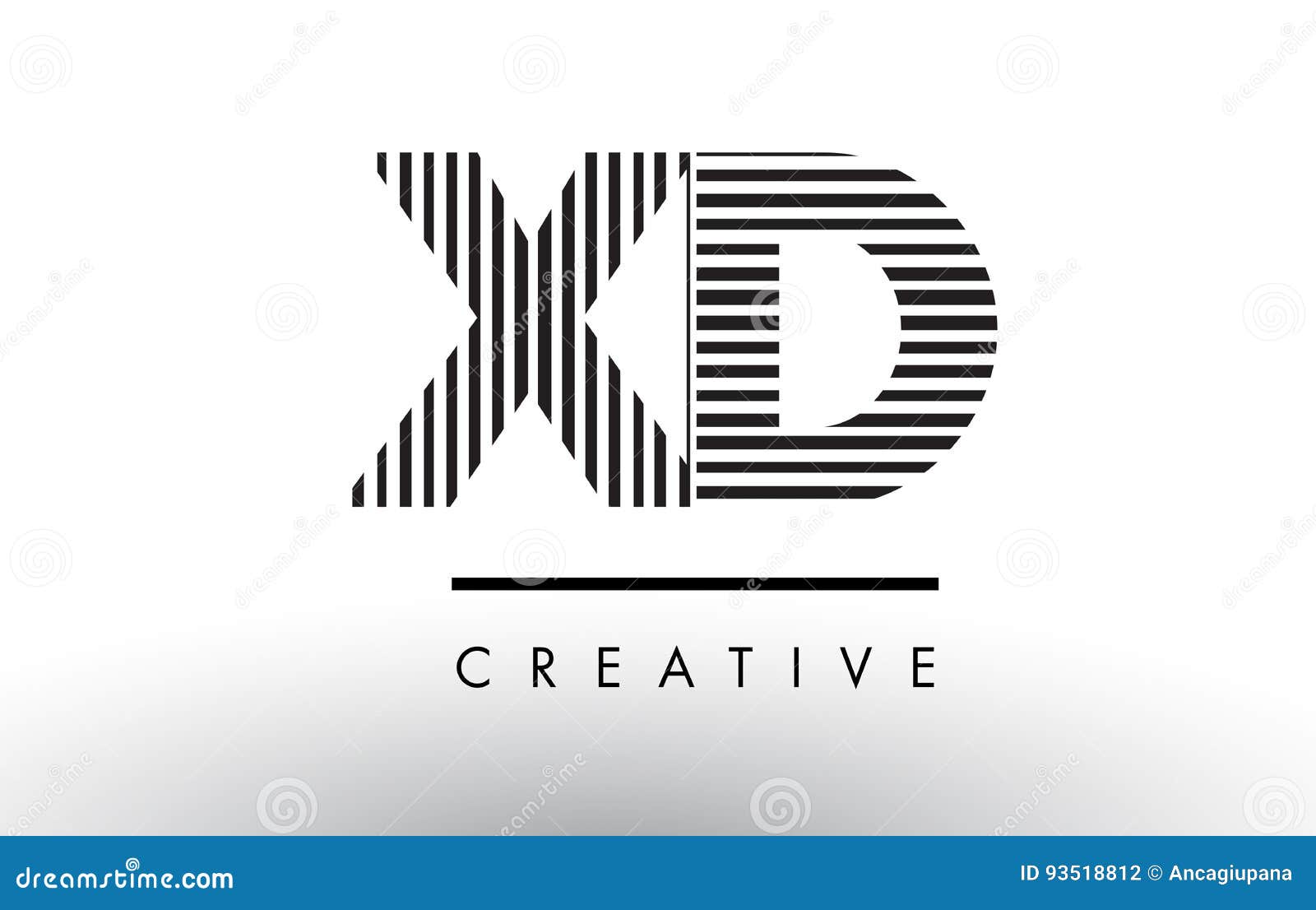 XD X D Black and White Lines Letter Logo Design. Stock Vector ...
