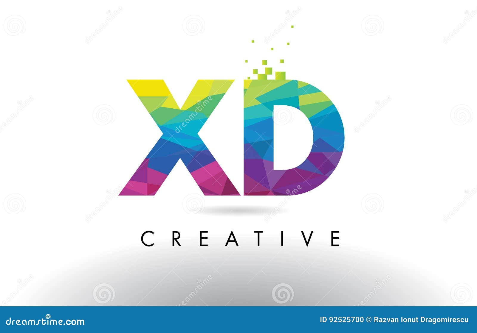 XD X D Colorful Letter Origami Triangles Design Vector. Stock Vector ...