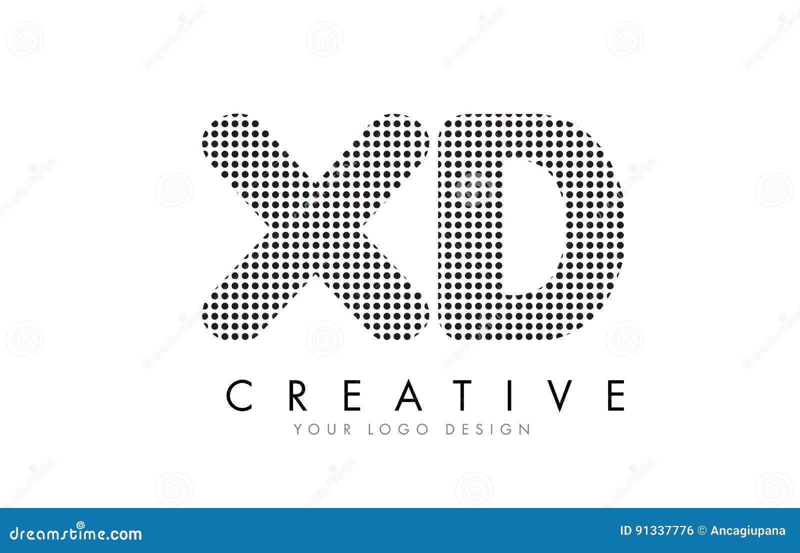 XD X D Letter Logo with Black Dots and Trails. Stock Vector ...
