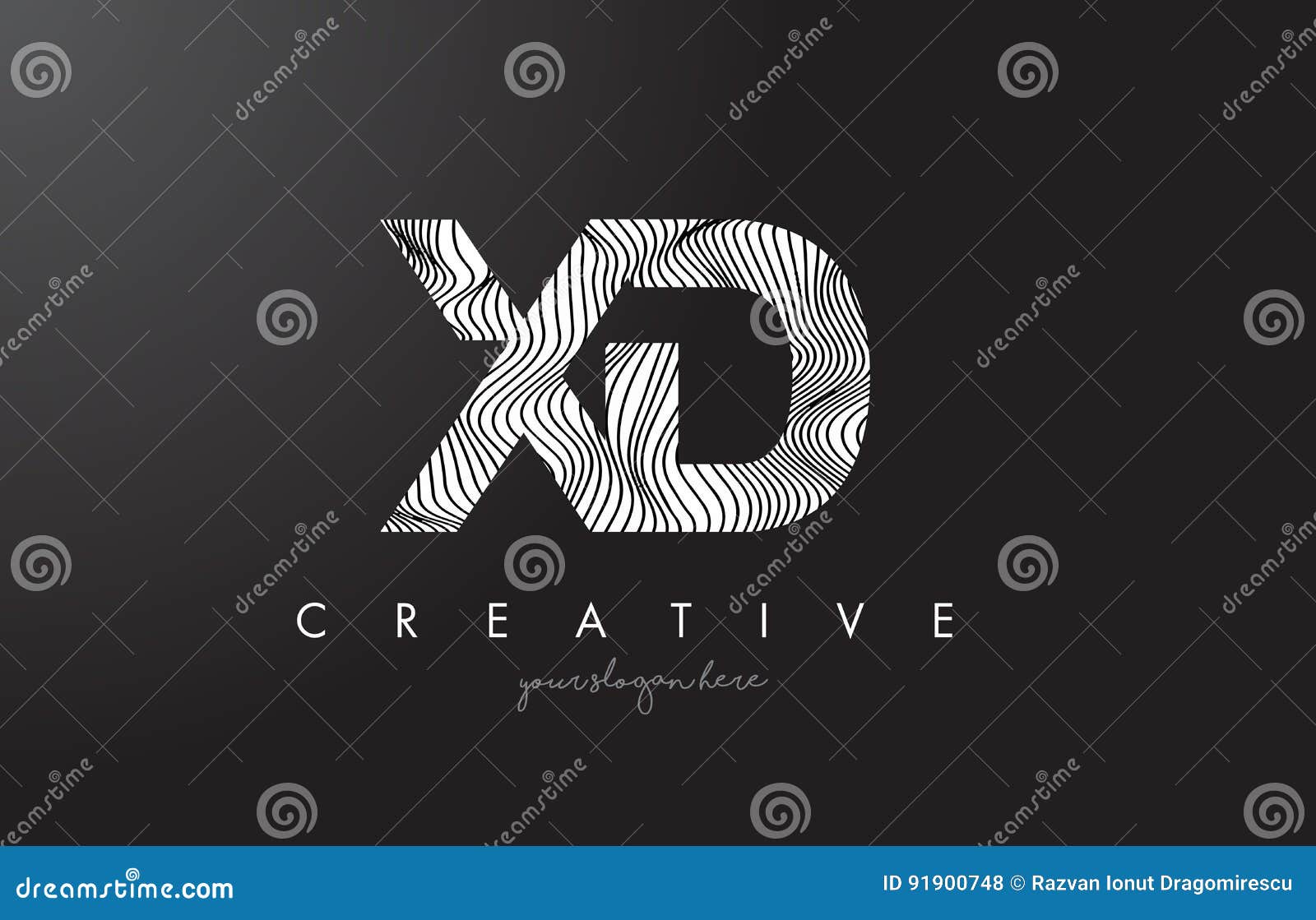XD X D Letter Logo with Zebra Lines Texture Design Vector. Stock Vector ...