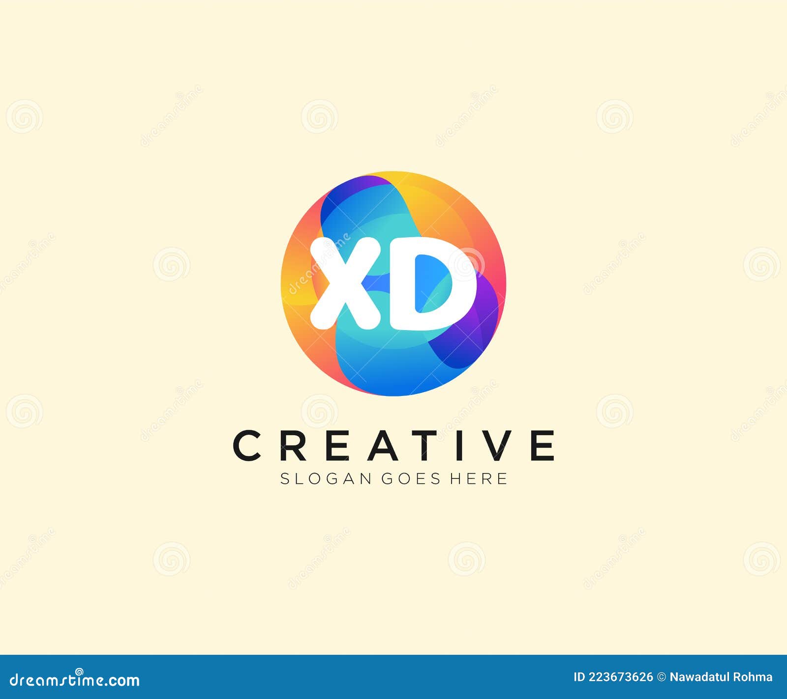 XD Initial Logo with Colorful Circle Template Vector Stock Vector ...