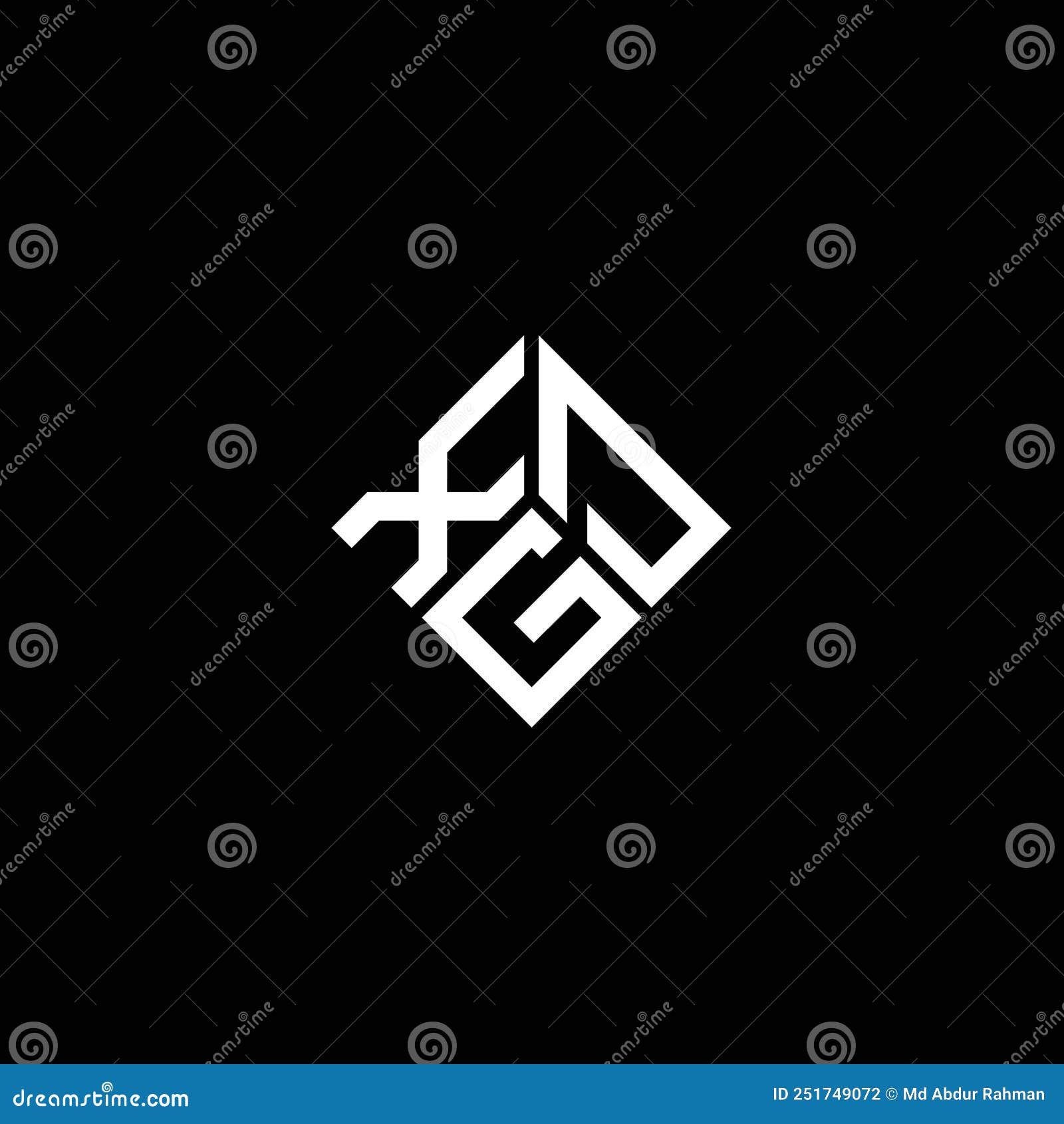 XDG Letter Logo Design on Black Background. XDG Creative Initials ...