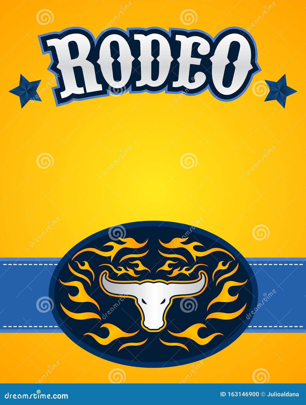 Rodeo Poster Vector Design Bull Head Emblem. Stock Vector ...
