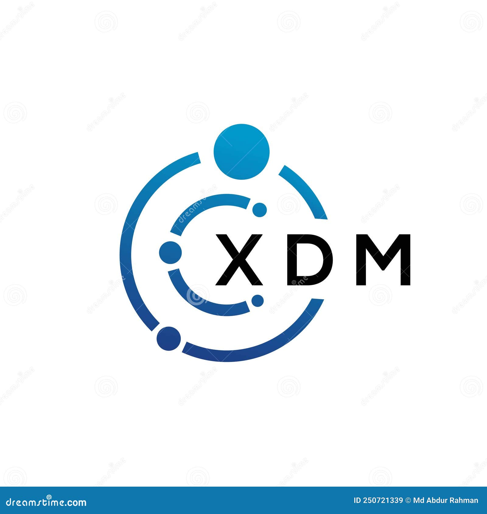 XDM Letter Technology Logo Design on White Background. XDM Creative ...