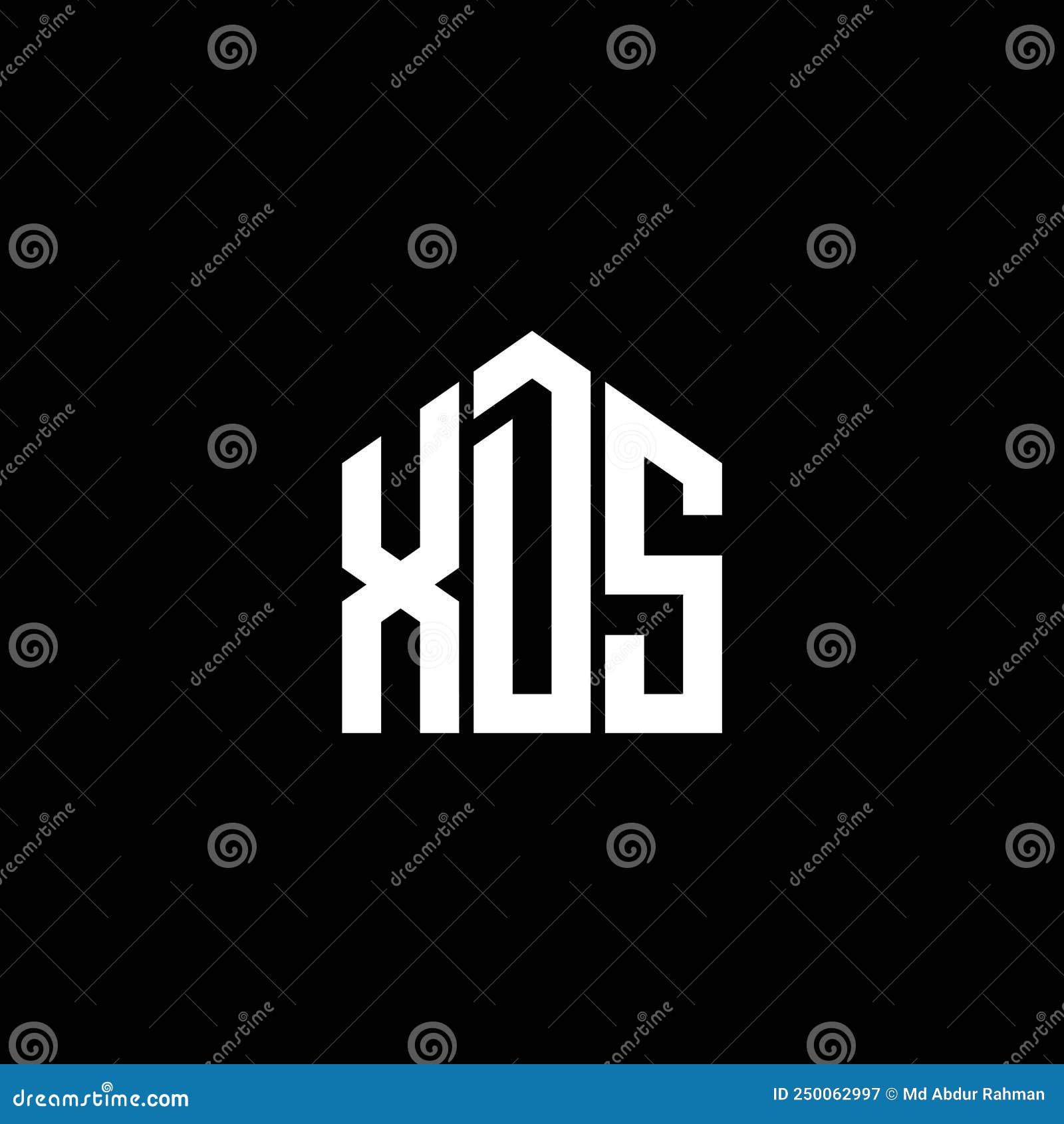 XDS Letter Logo Design on BLACK Background. XDS Creative Initials ...
