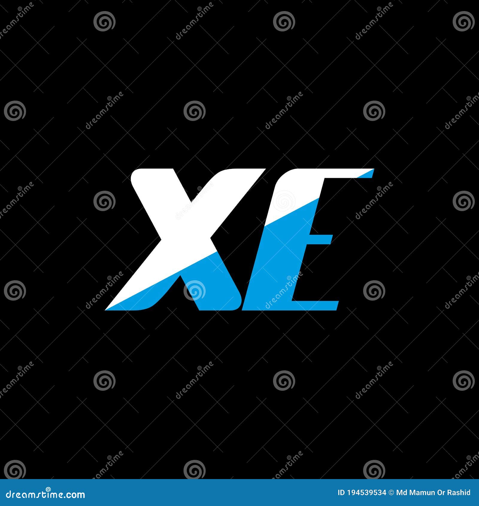 XE Letter Logo Design on Black Background. XE Creative Initials Letter ...