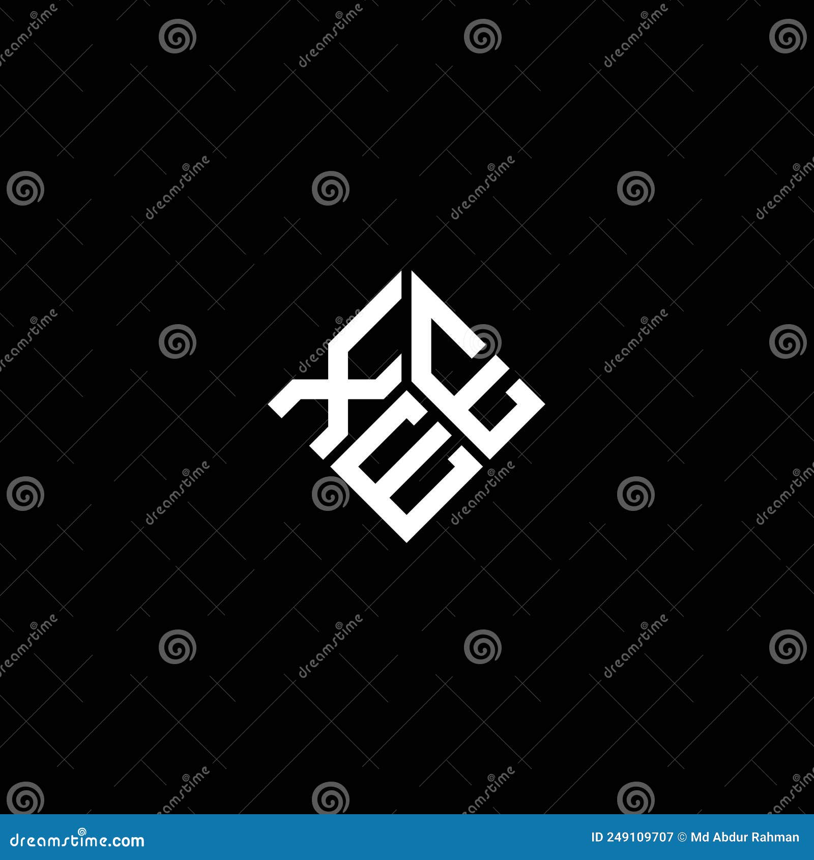 XEE Letter Logo Design on Black Background. XEE Creative Initials ...