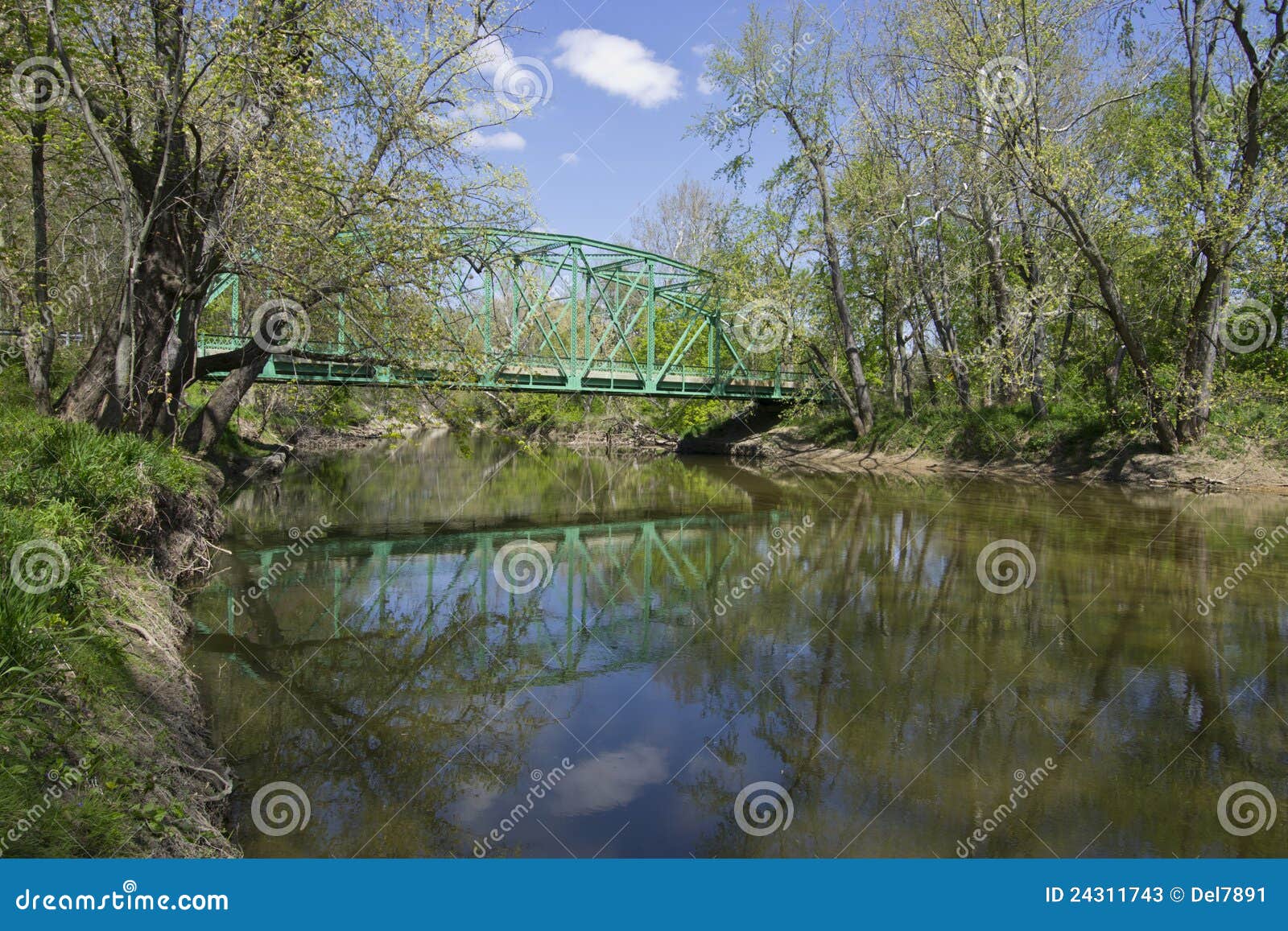 Xenia Truss Bridge stock image. Image of bridge, creek - 24311743