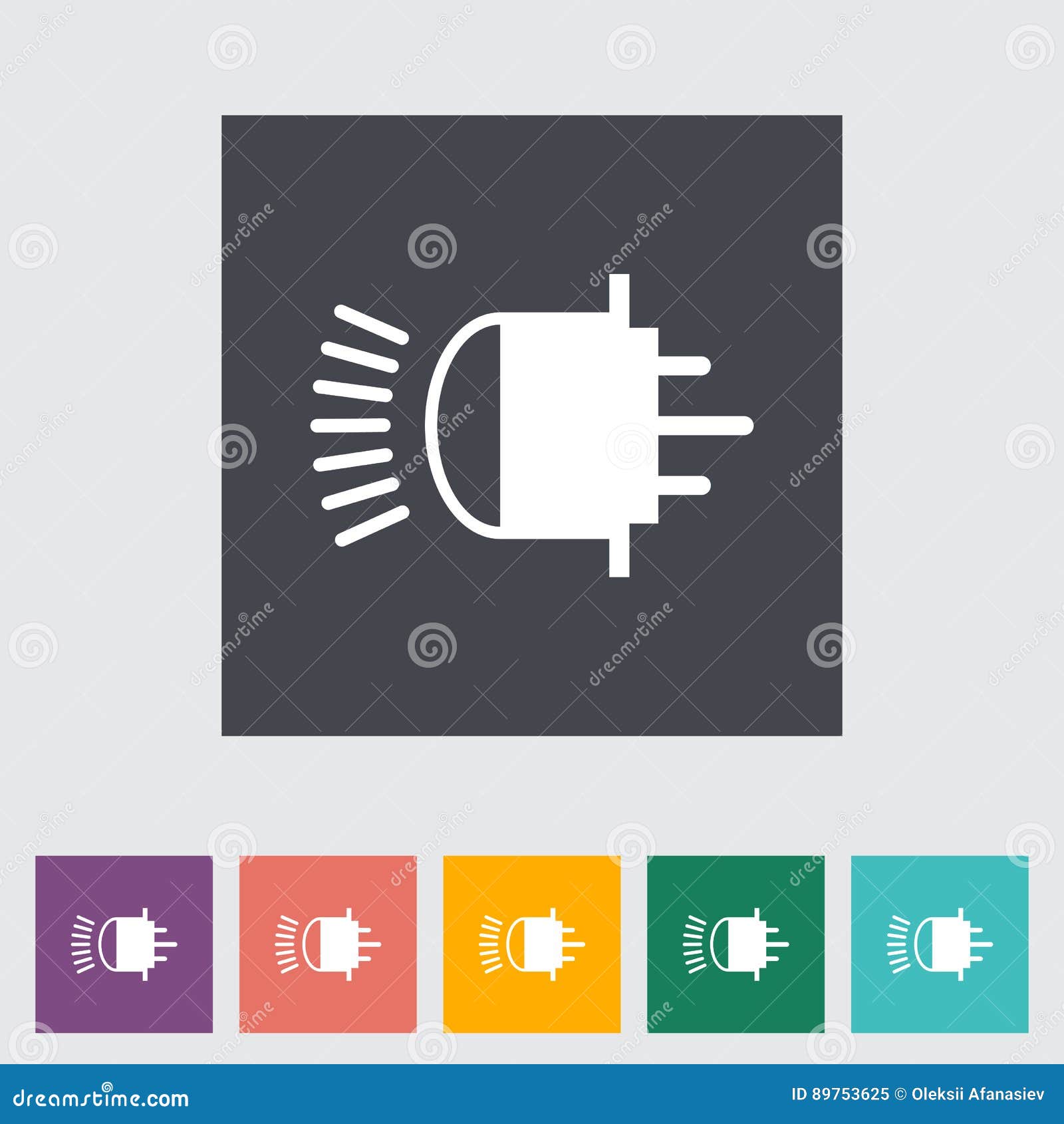 Xenon car lamp flat icon stock vector. Illustration of headlight - 89753625
