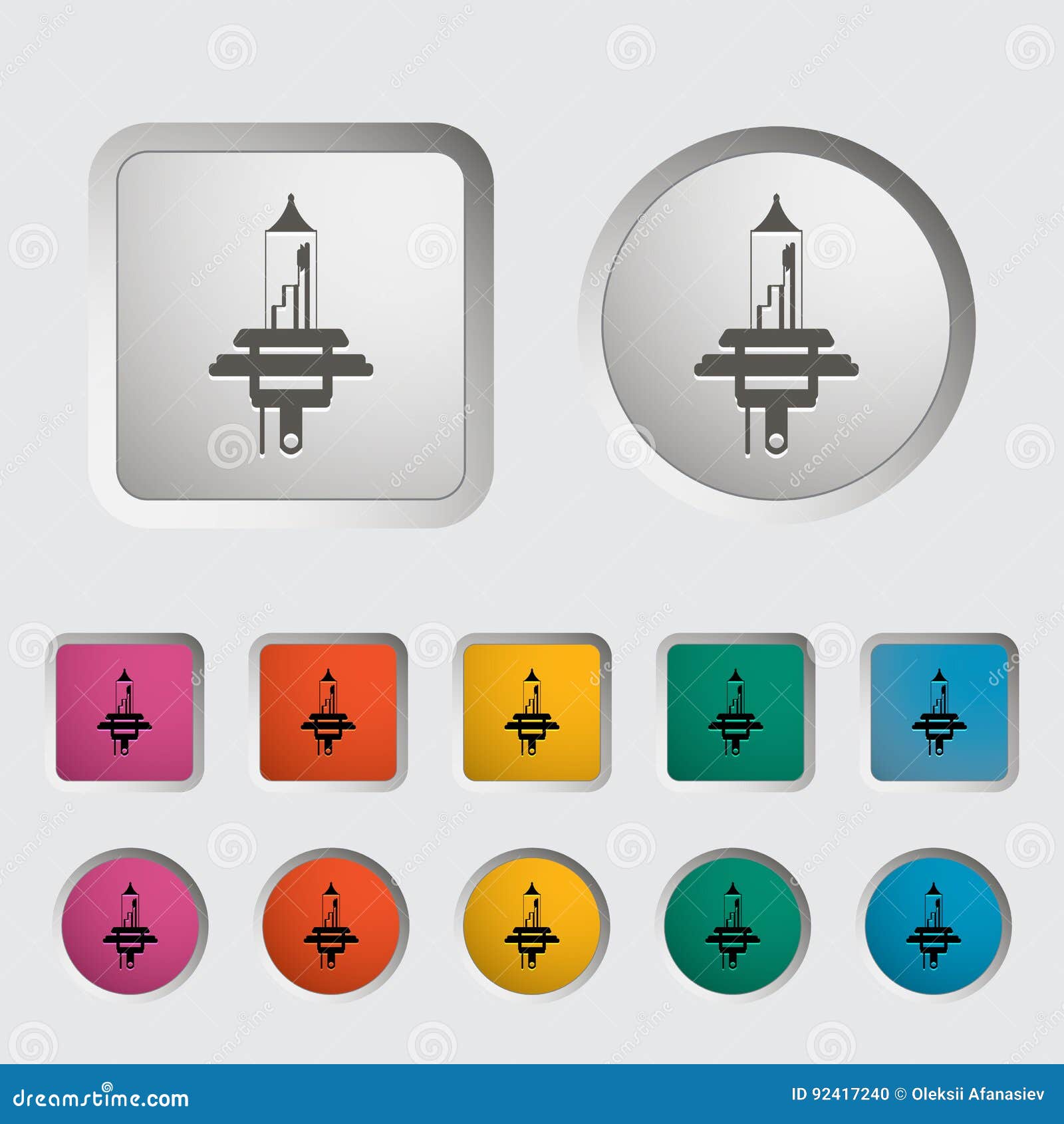Xenon car lamp icon stock vector. Illustration of design - 92417240