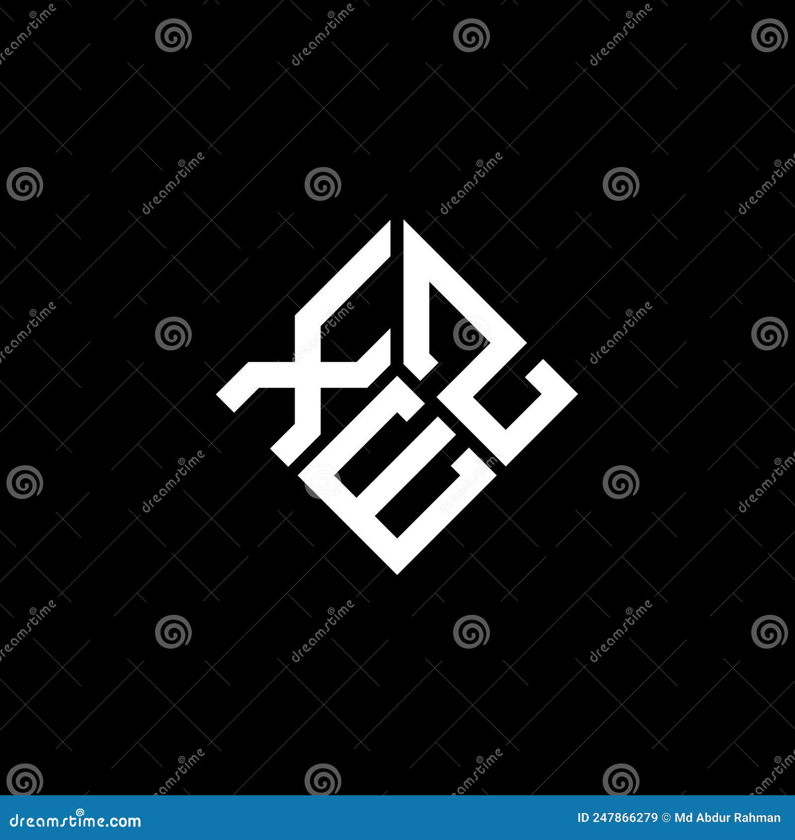 XEZ Letter Logo Design on Black Background. XEZ Creative Initials ...