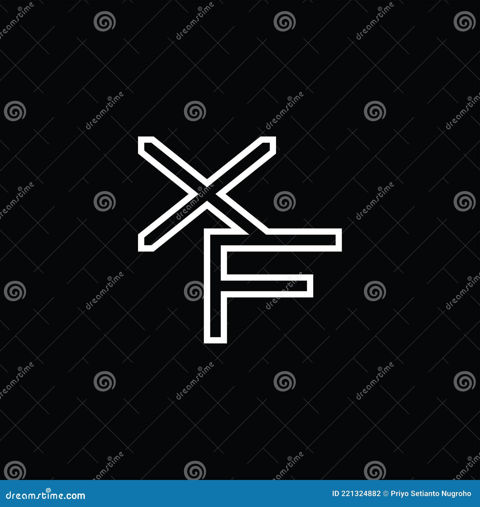 XF Logo Monogram with Line Style Design Template Stock Illustration ...