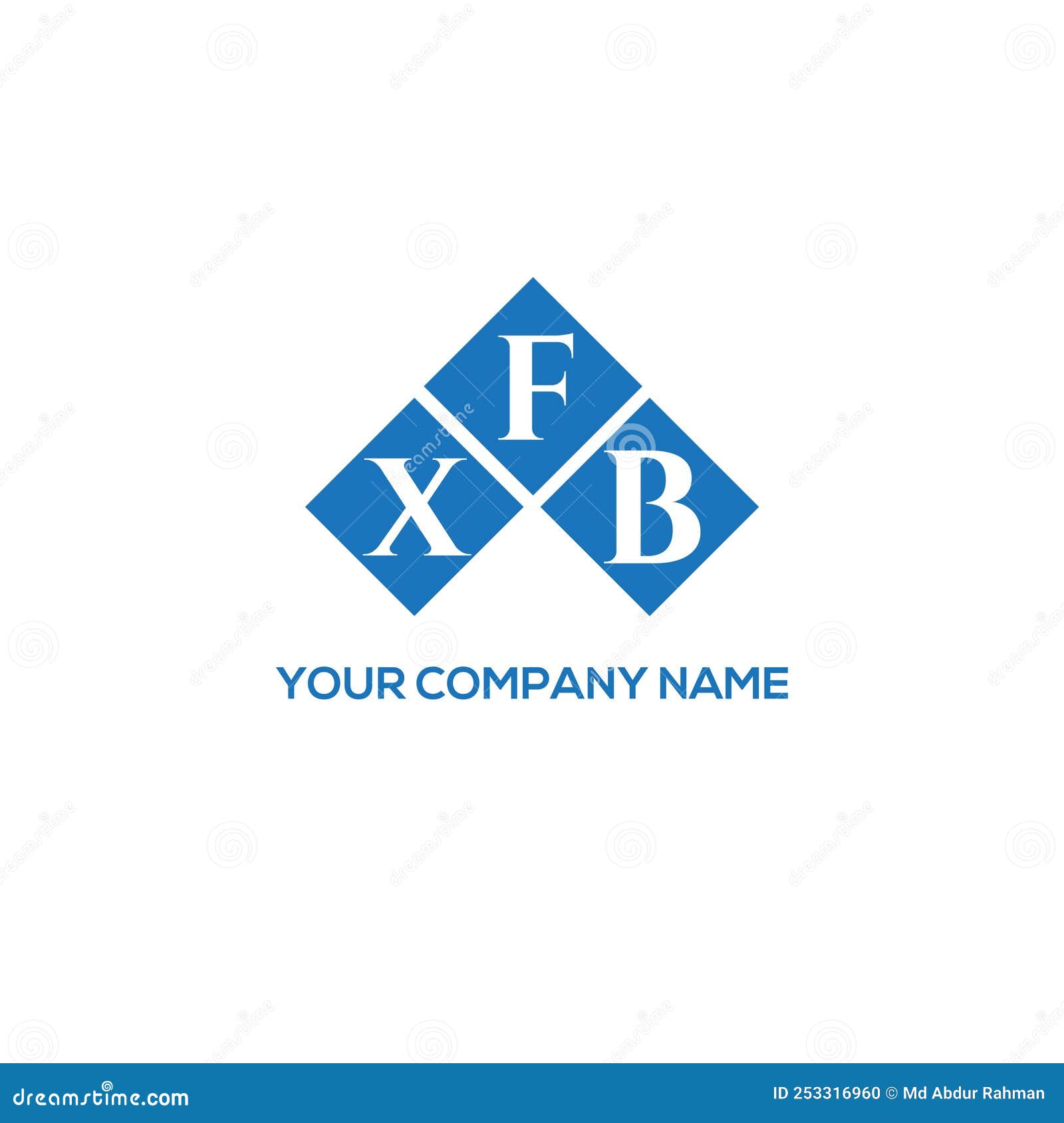 XFB Letter Logo Design on WHITE Background. XFB Creative Initials ...