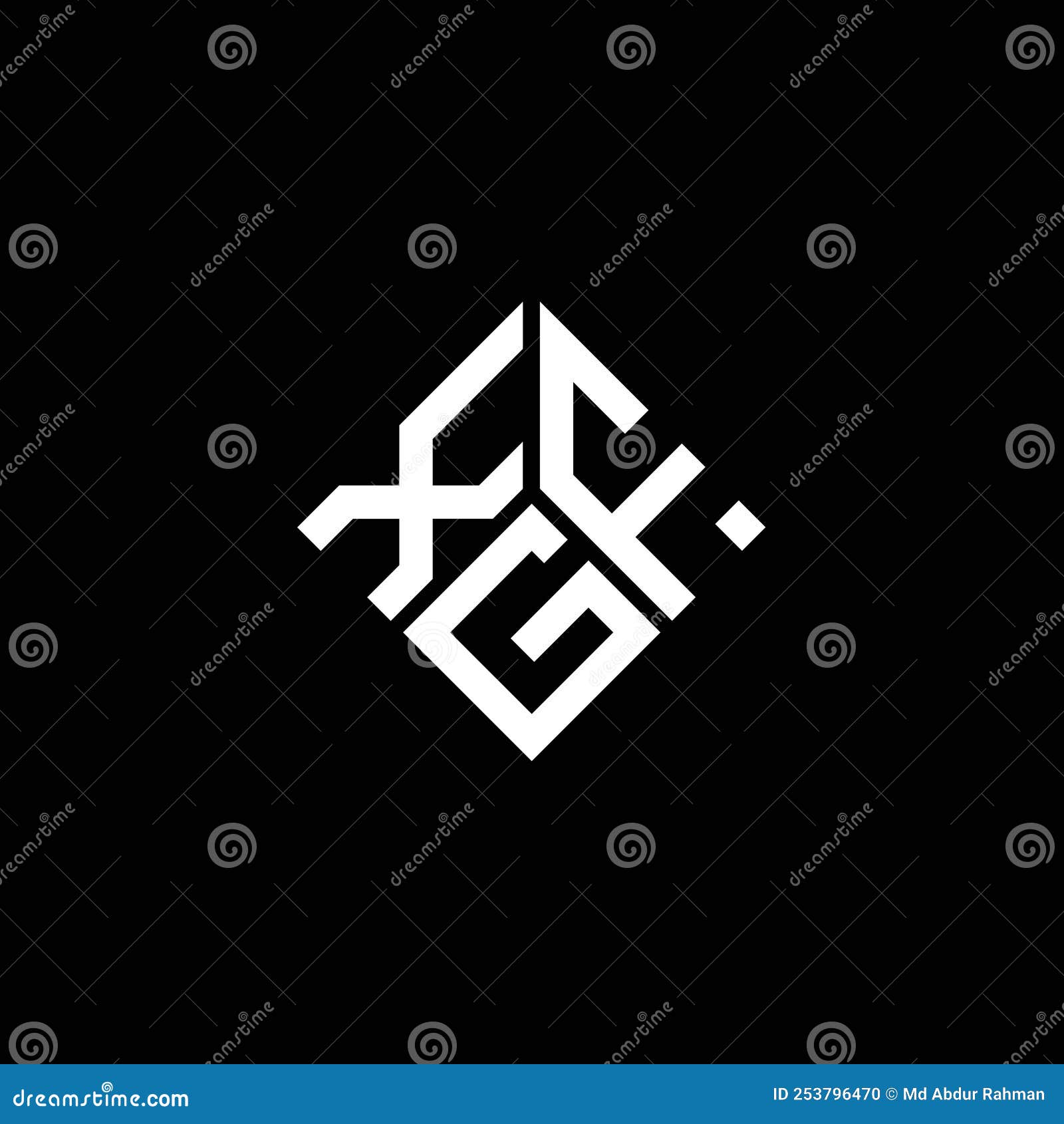 XFG Letter Logo Design on WHITE Background. XFG Creative Initials ...