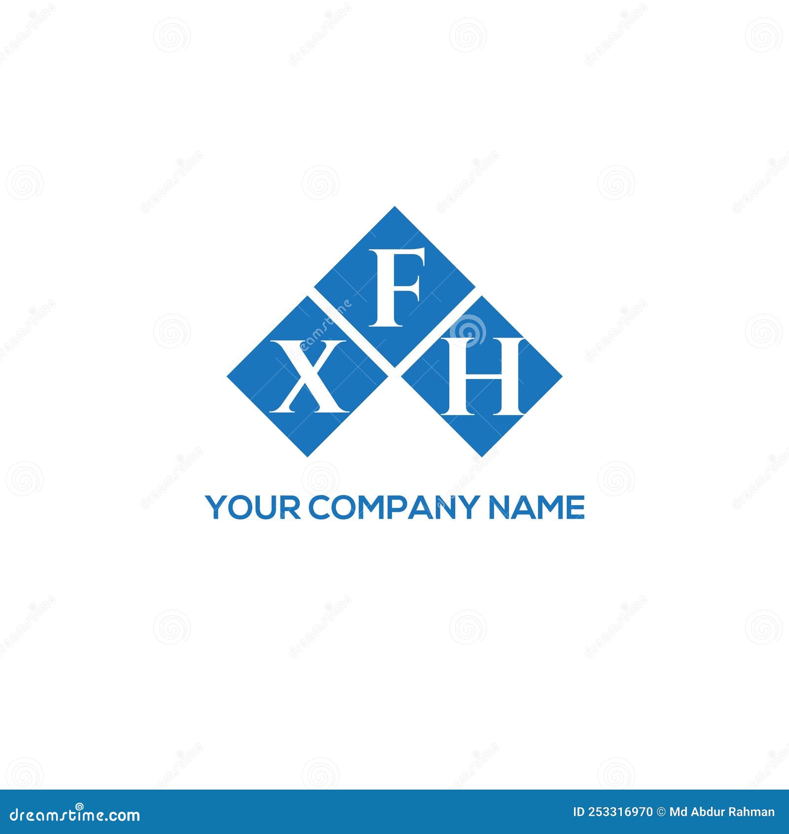 XFH Letter Logo Design on WHITE Background. XFH Creative Initials ...