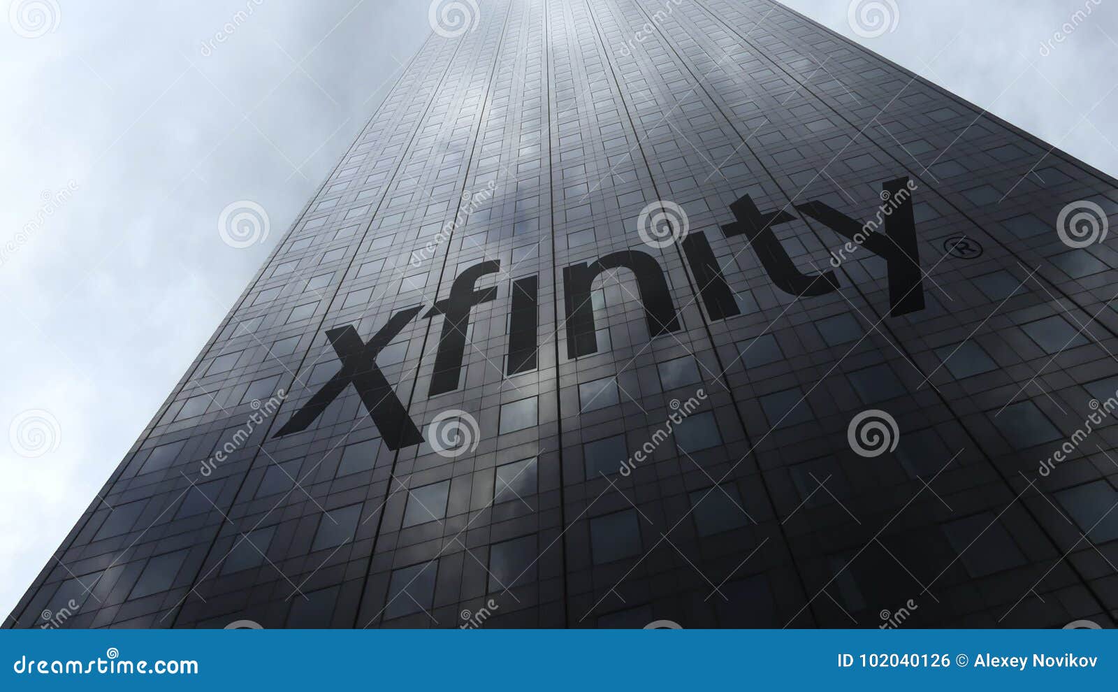 Xfinity Logo on a Skyscraper Facade Reflecting Clouds. Editorial 3D ...