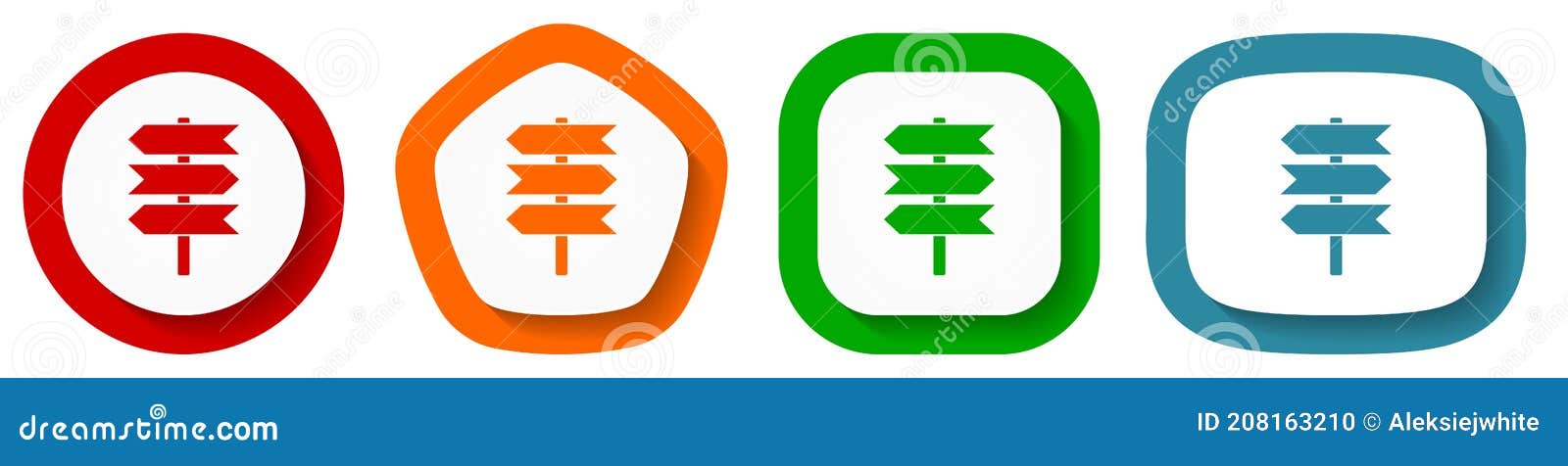 Signpost, Information, Post Colorful Icons Collection, Round Glossy ...