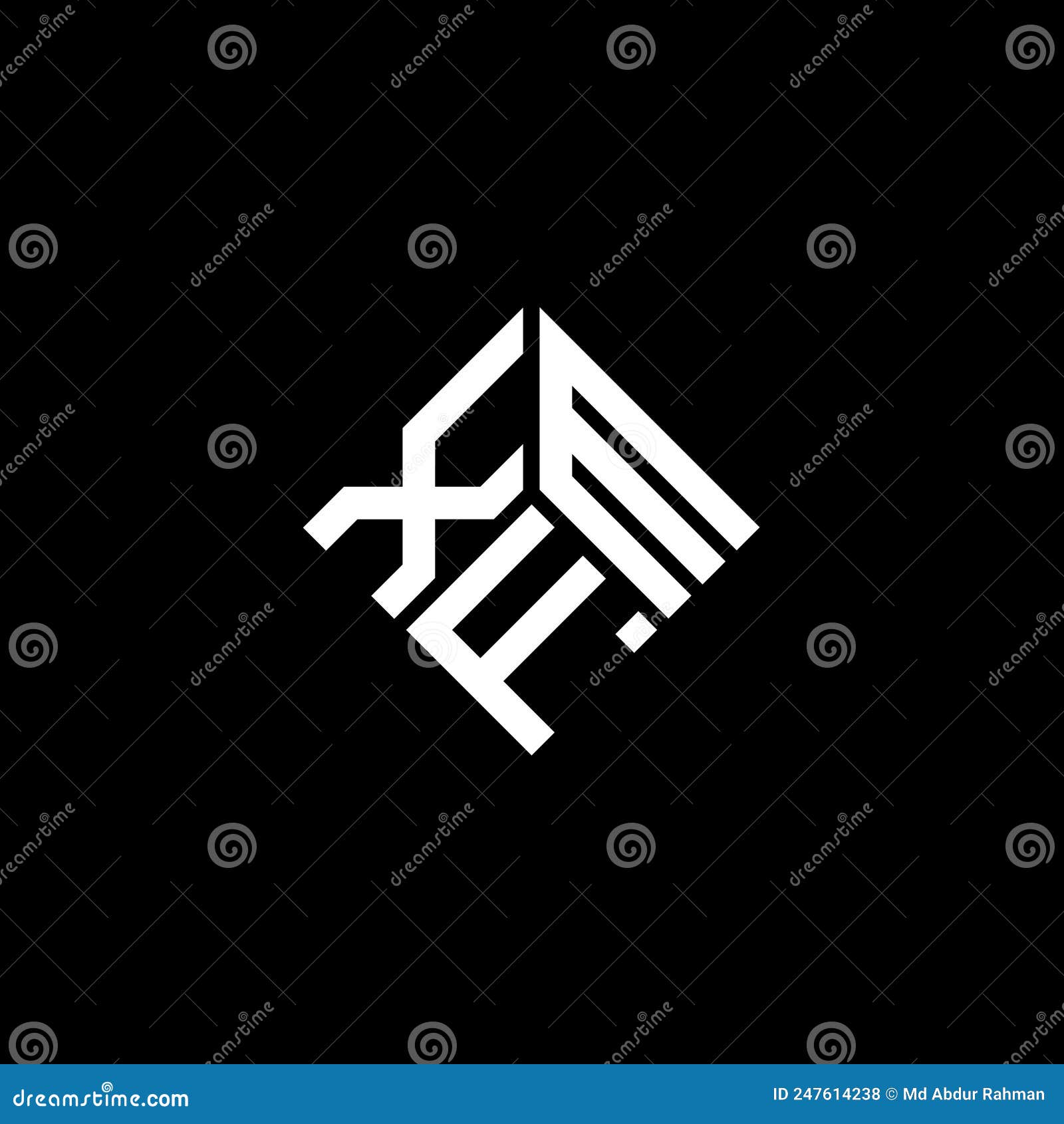 XFM Letter Logo Design on Black Background. XFM Creative Initials ...