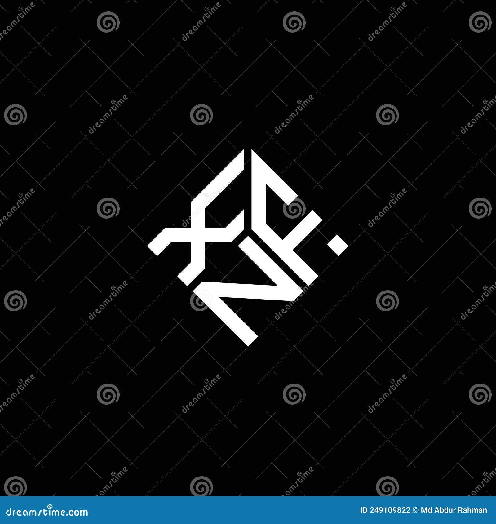 XFN Letter Logo Design on Black Background. XFN Creative Initials ...