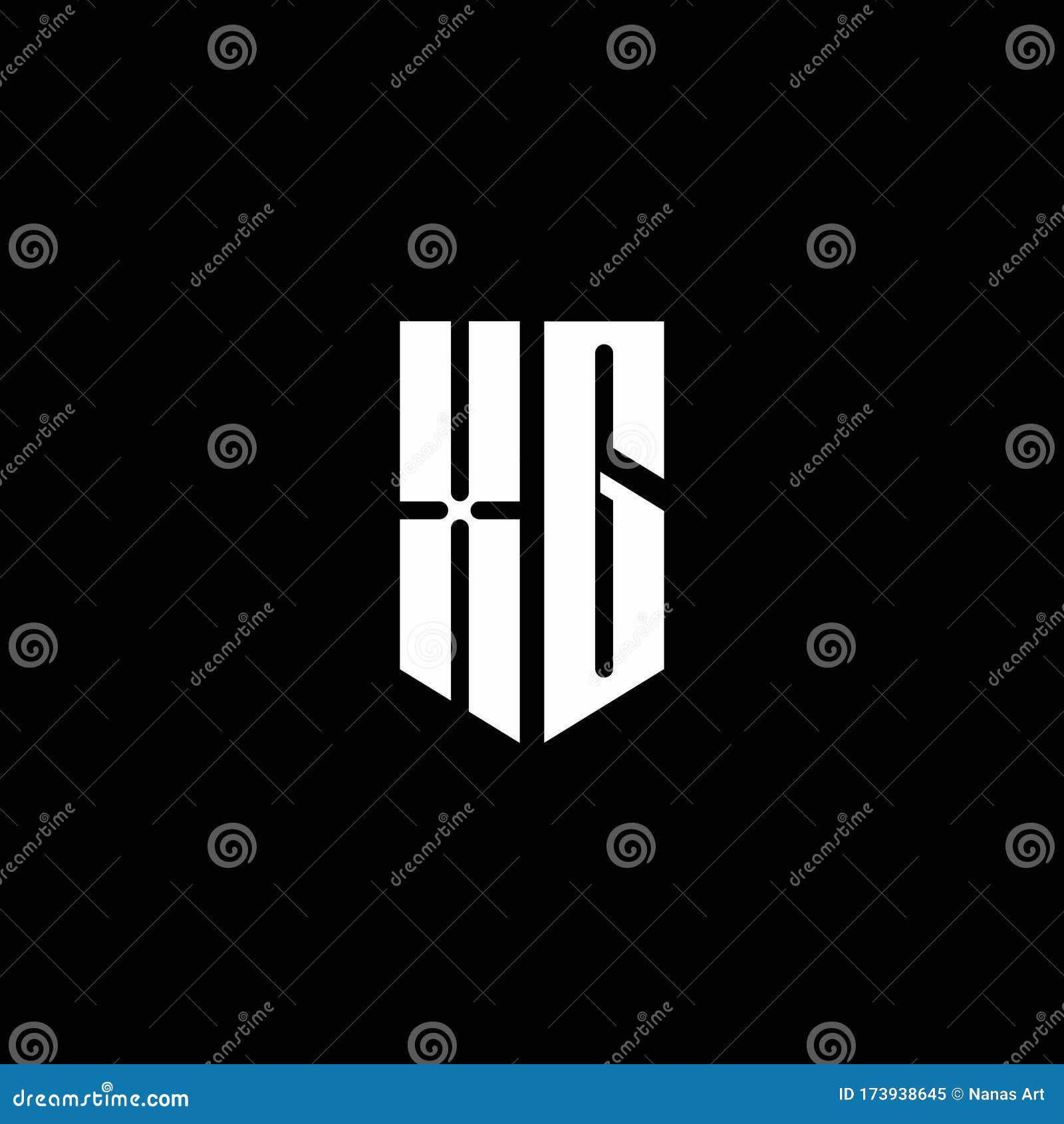 XG Logo Monogram with Emblem Style Isolated on Black Background Stock ...