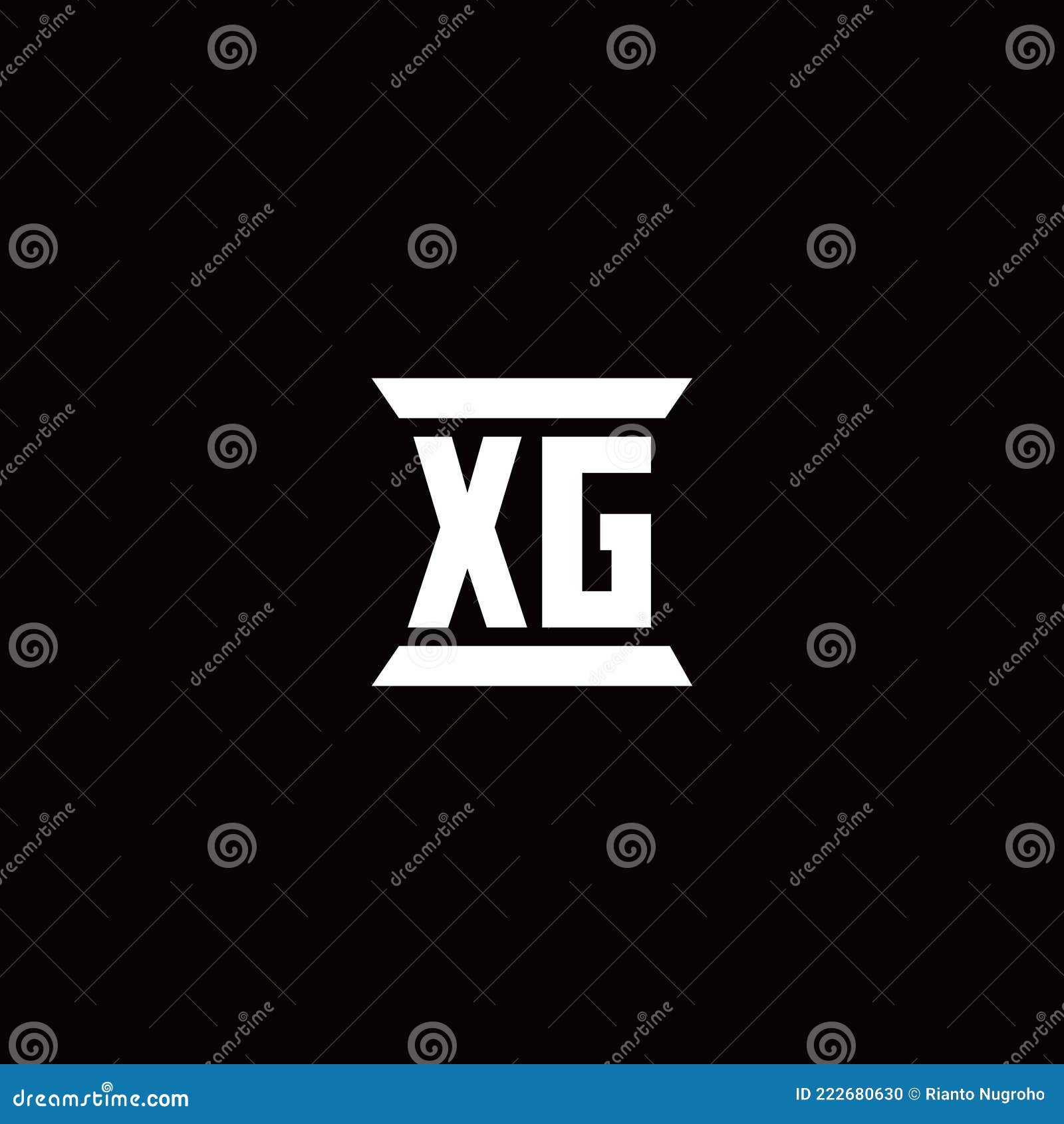 XG Logo Monogram with Pillar Shape Designs Template Stock Vector ...