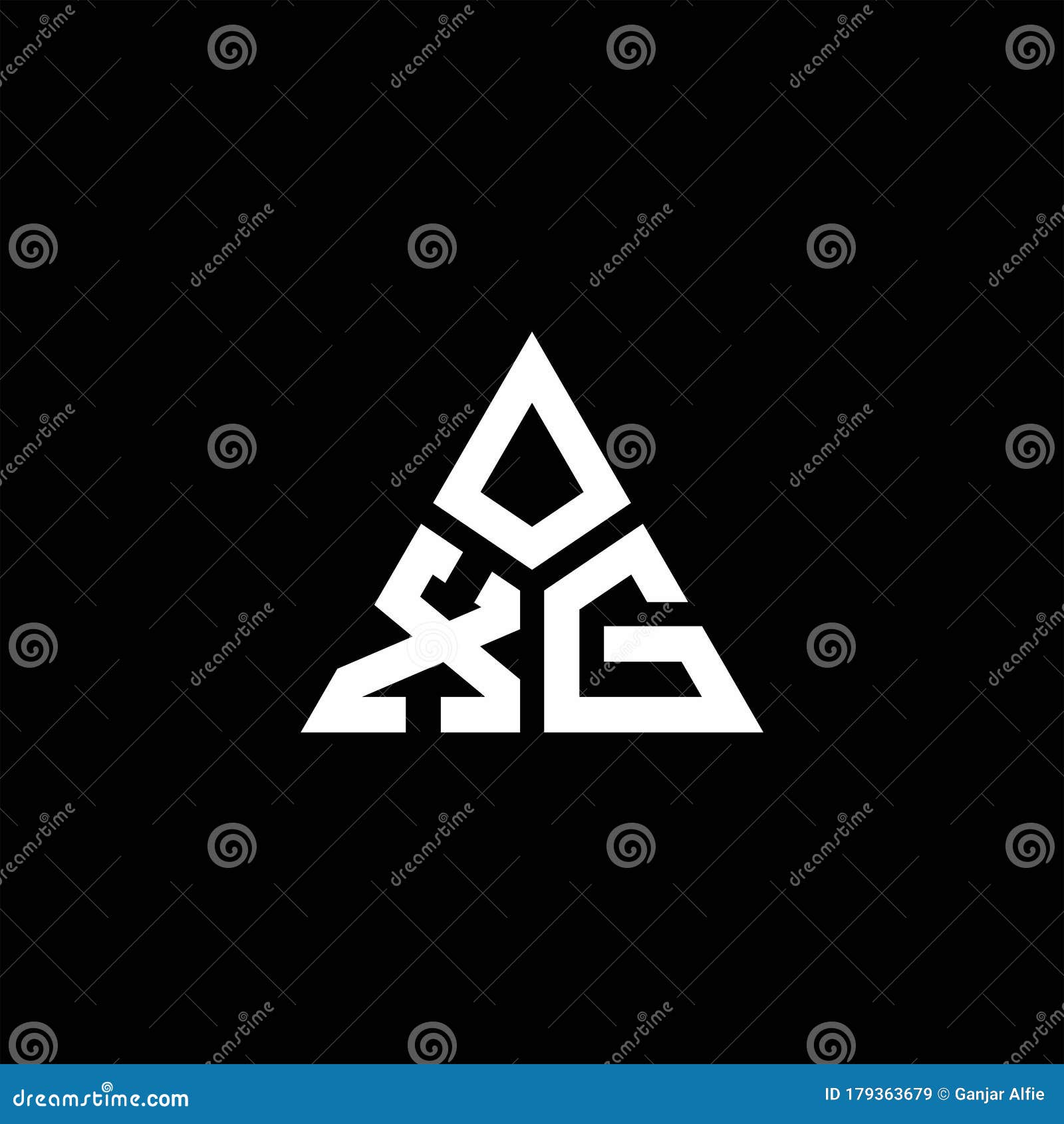 XG Monogram Logo with 3 Pieces Shape Isolated on Triangle Stock Vector ...