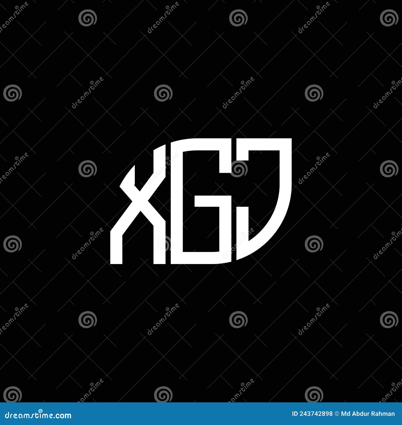 XGJ Letter Logo Design on Black Background. XGJ Creative Initials ...