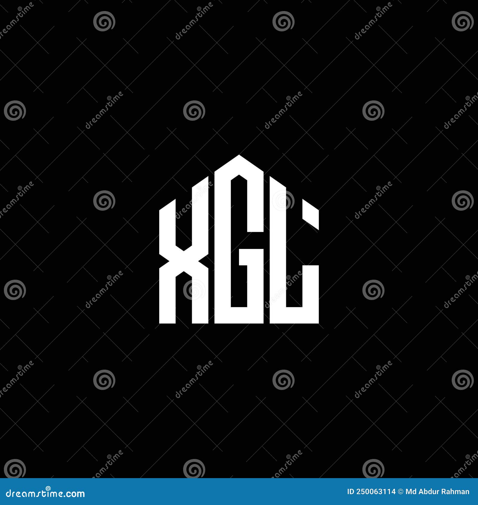XGL Letter Logo Design on BLACK Background. XGL Creative Initials ...