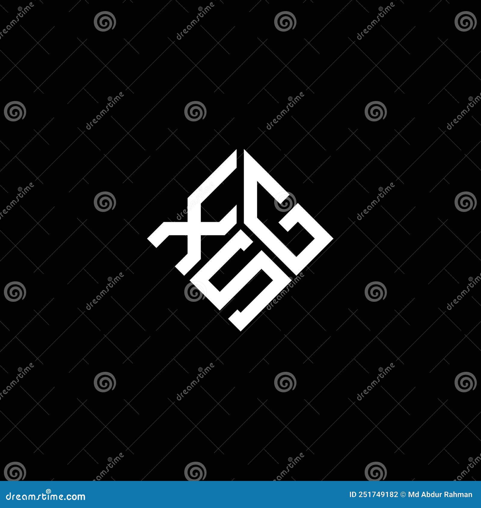 XGS Letter Logo Design on Black Background. XGS Creative Initials ...
