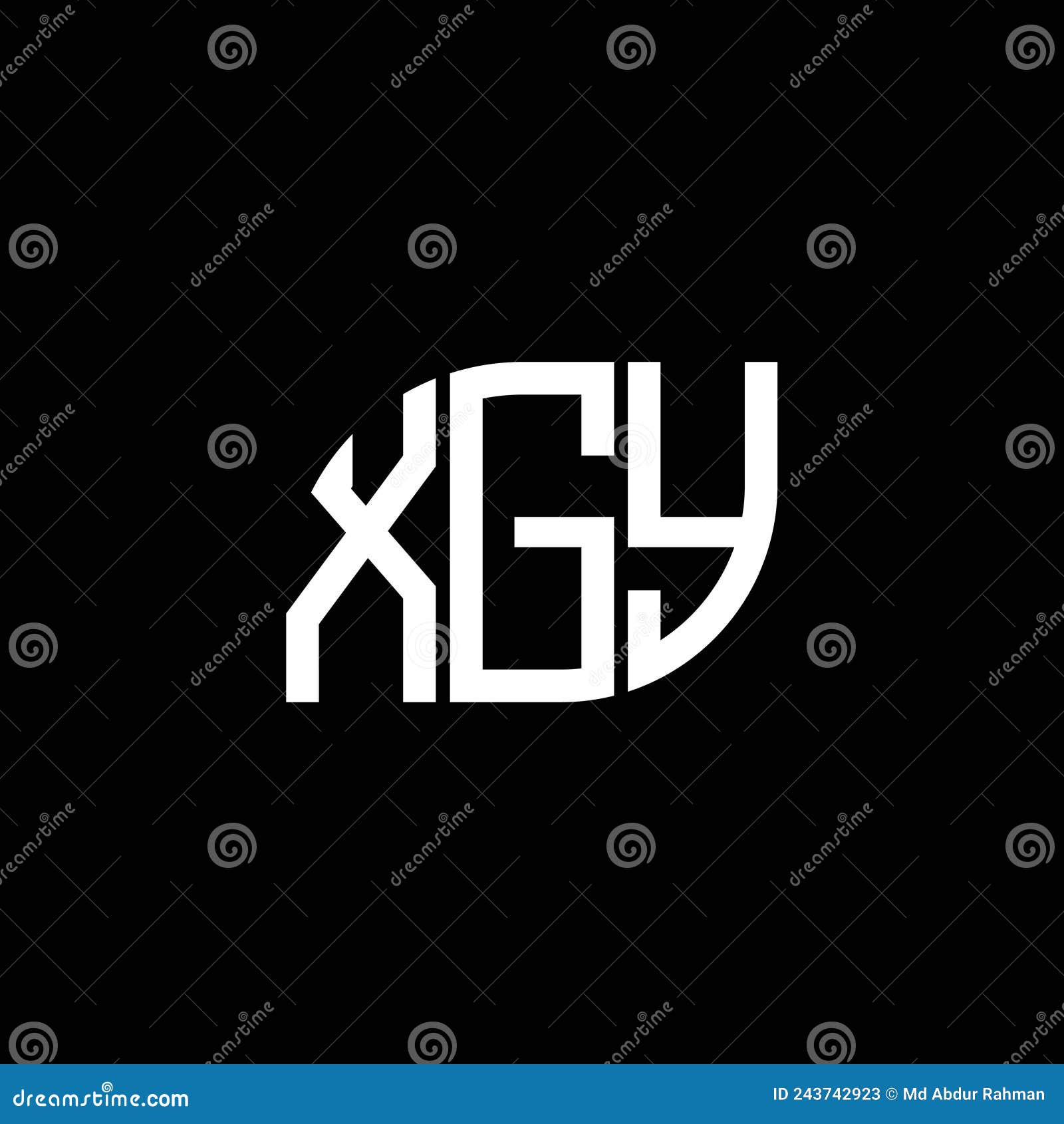 XGY Letter Logo Design on Black Background. XGY Creative Initials ...