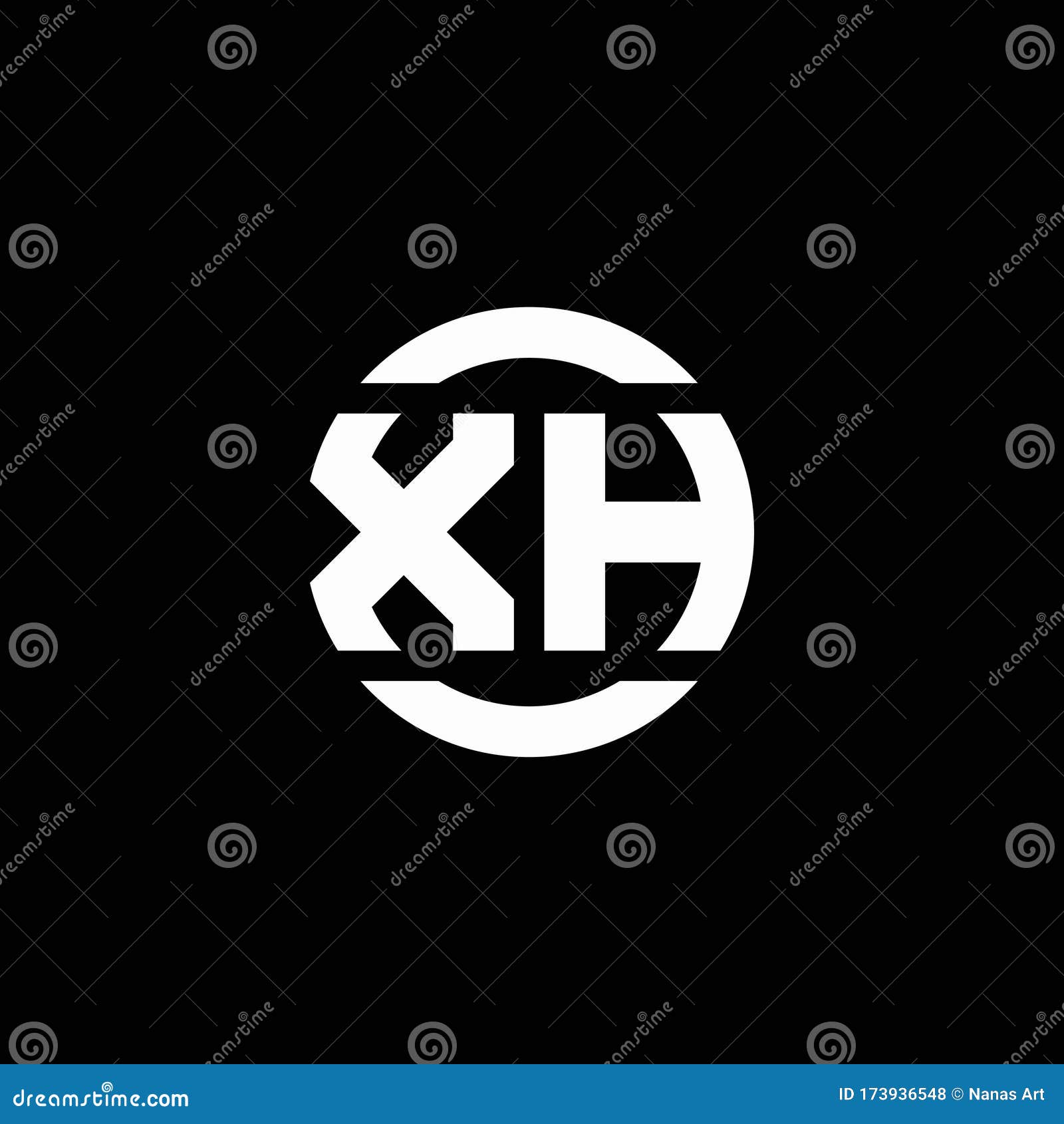 XH Logo Monogram Isolated on Circle Element Design Template Stock ...
