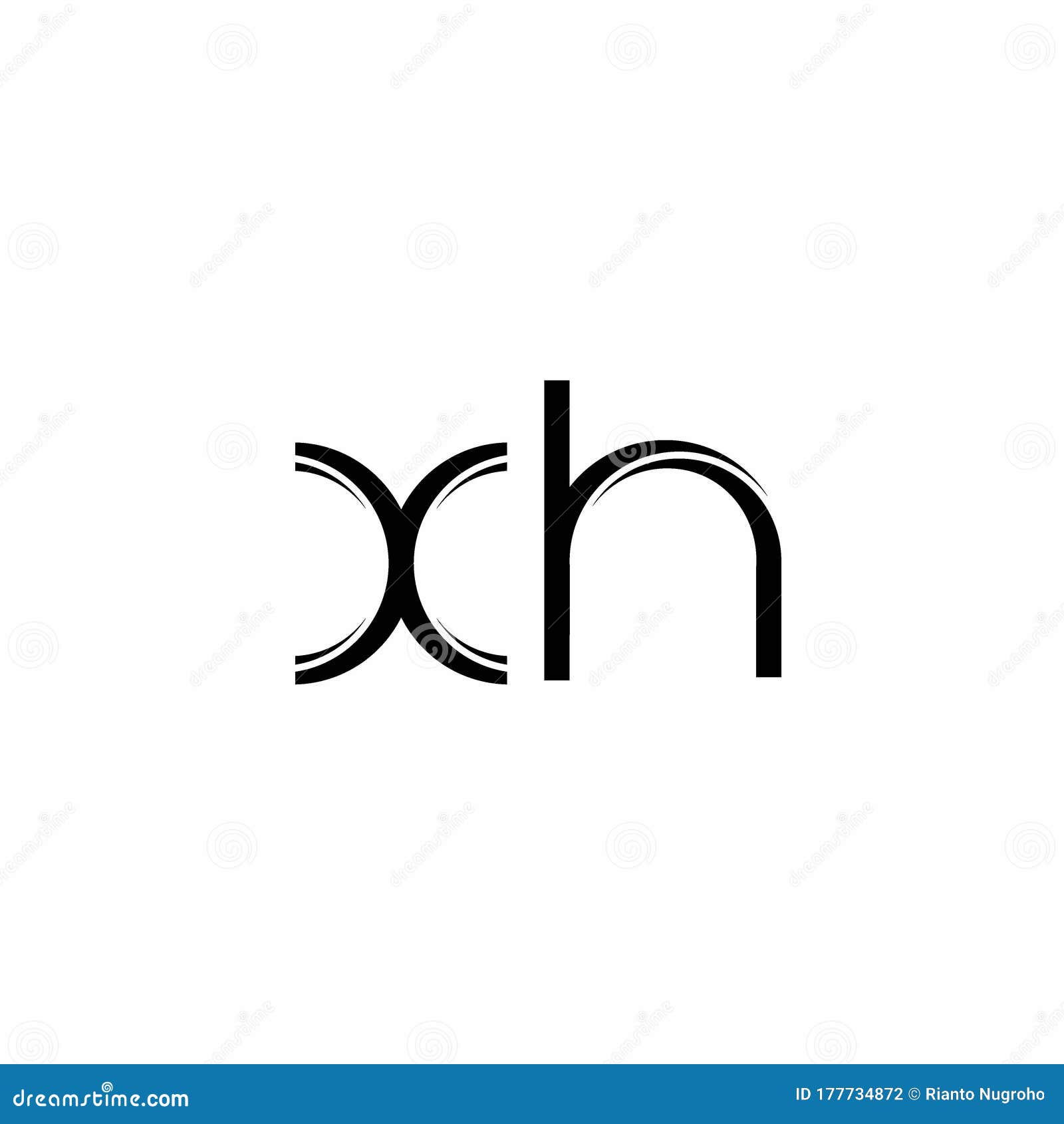 XH Logo Monogram with Slice Rounded Modern Design Template Stock Vector ...