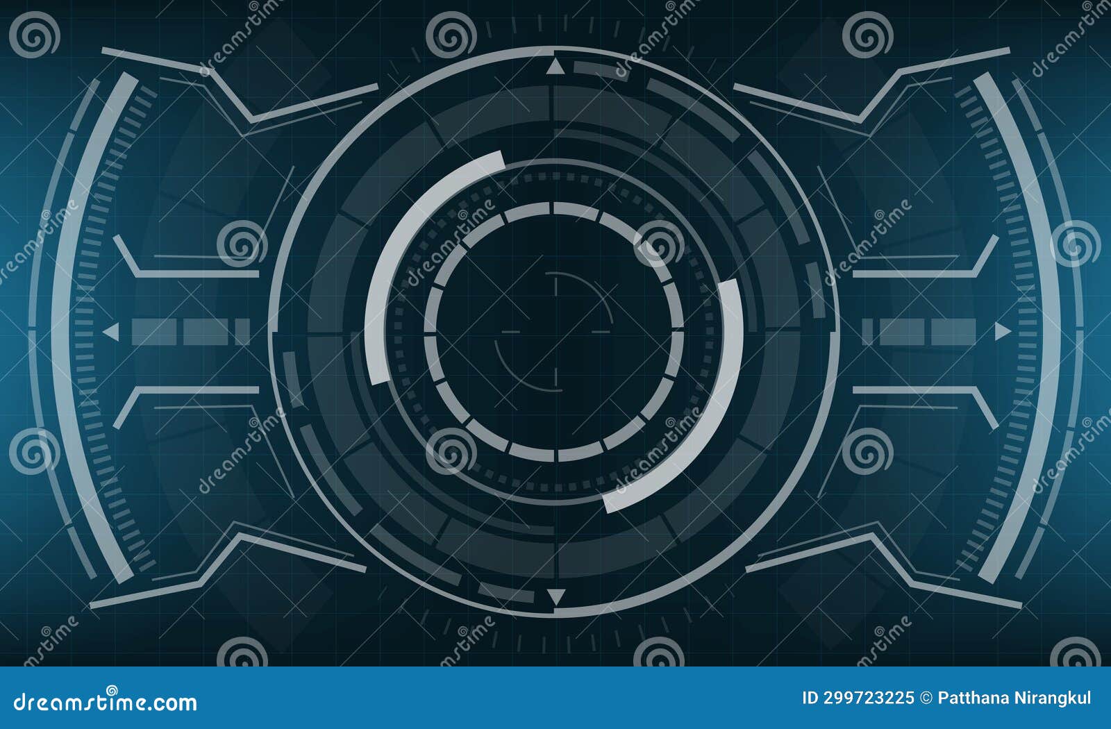 XHUD Sci-fi Circle Interface Screen View White Geometric Design Virtual ...