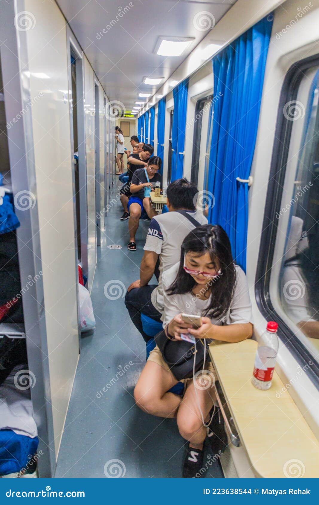 A Sleeper Class Coach Of A Train Run By Indian Railways At The Platform ...