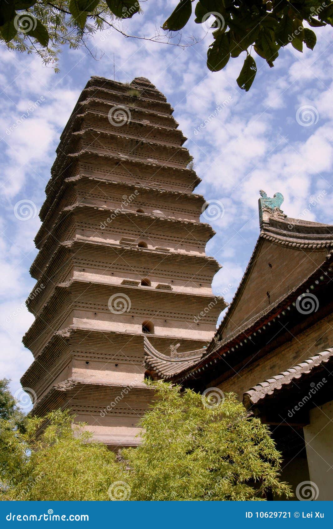 Xi an, China: Small Goose Pagoda Stock Image - Image of stories, china ...