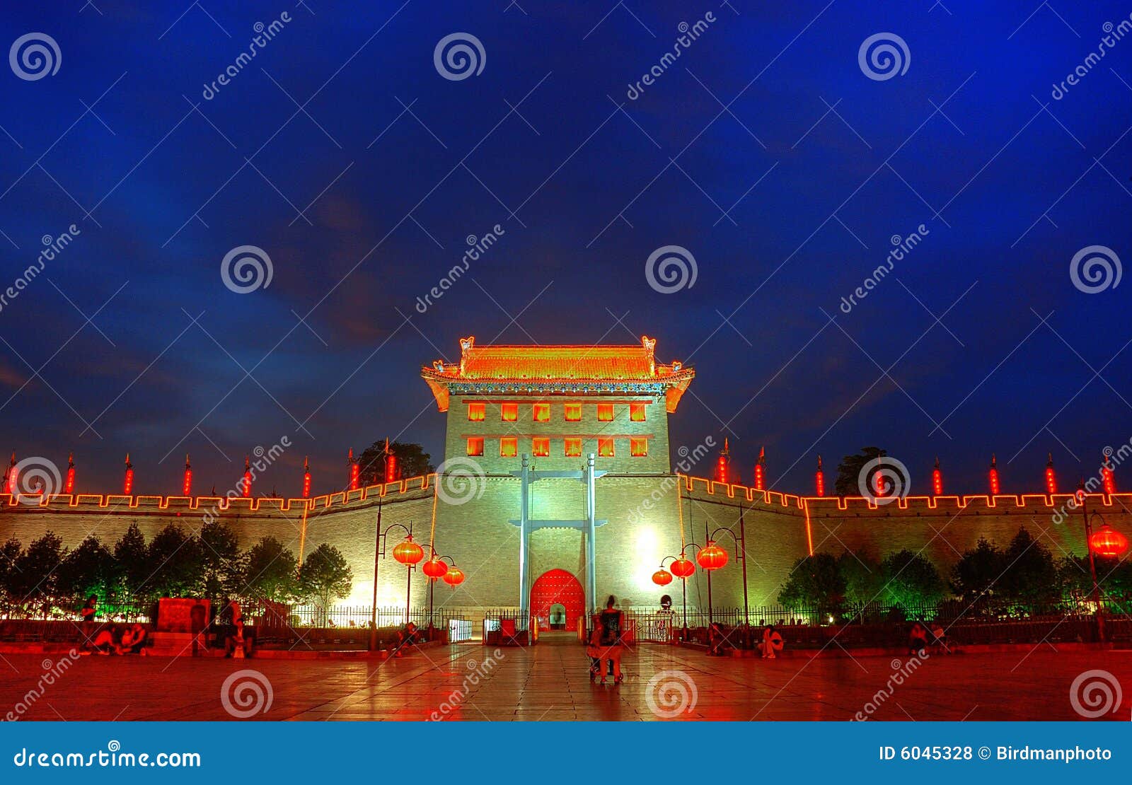 Xi an Citywall night scene stock photo. Image of history - 6045328