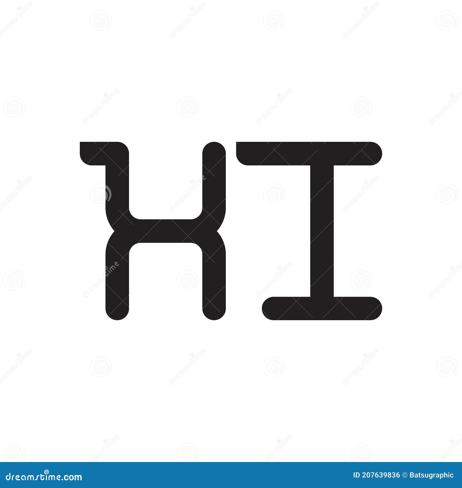 Xi Initial Letter Vector Logo Icon Stock Vector - Illustration of flat ...