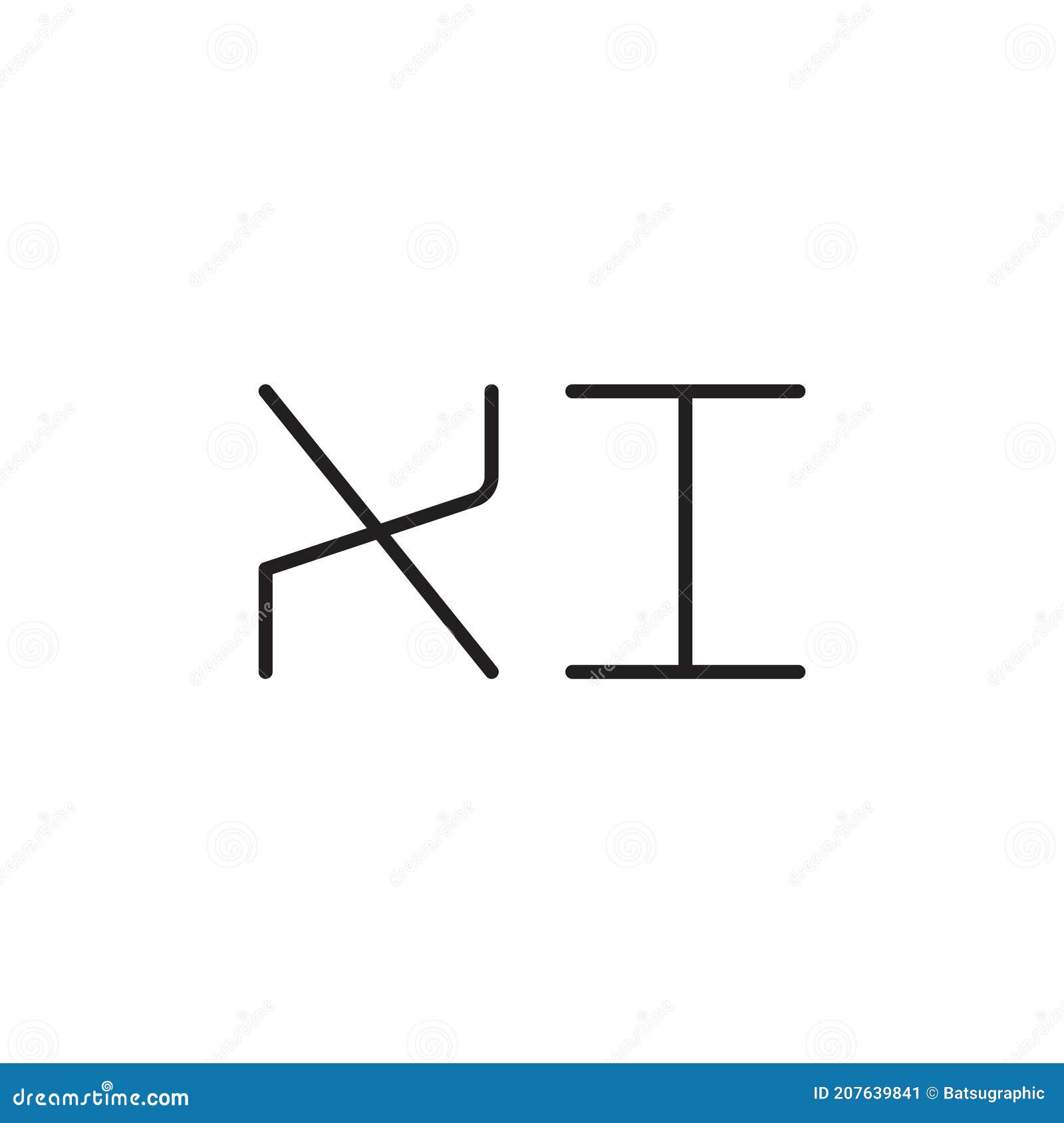 Xi Initial Letter Vector Logo Icon Stock Vector - Illustration of ...