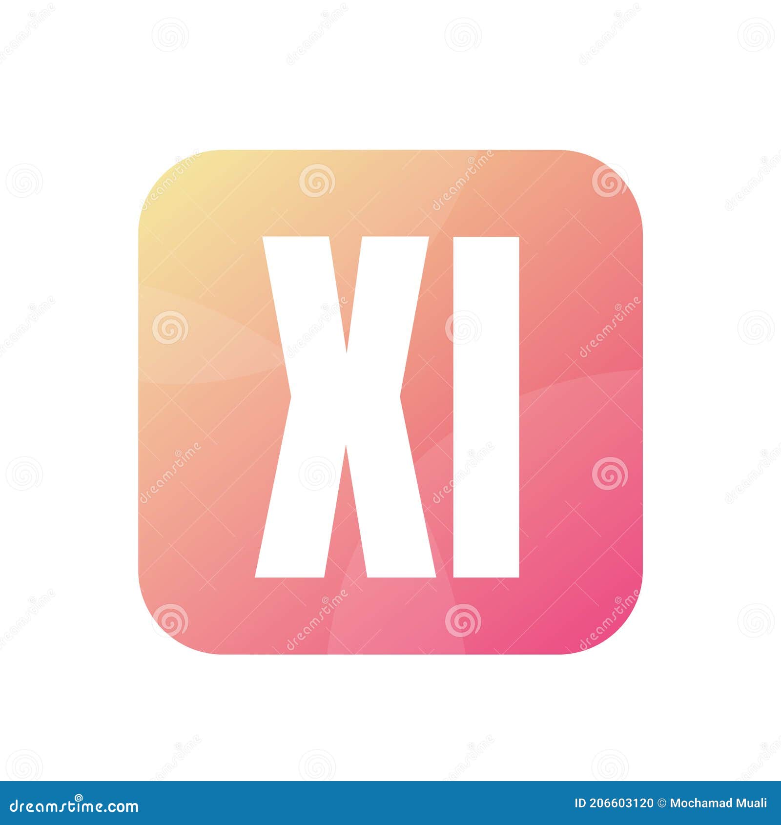 XI Letter Logo Design with Simple Style Stock Vector - Illustration of ...