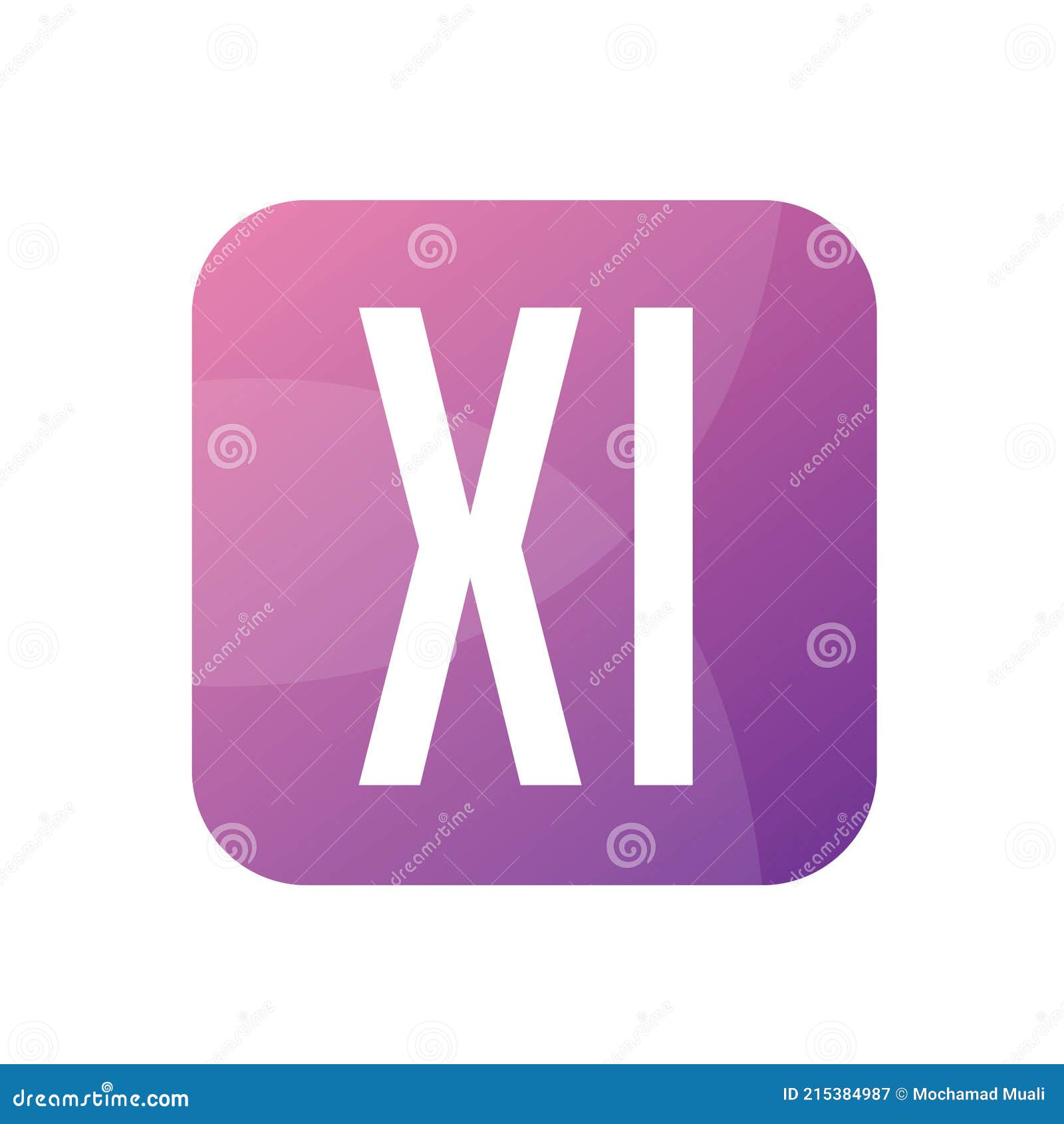 XI Letter Logo Design with Simple Style Stock Illustration ...