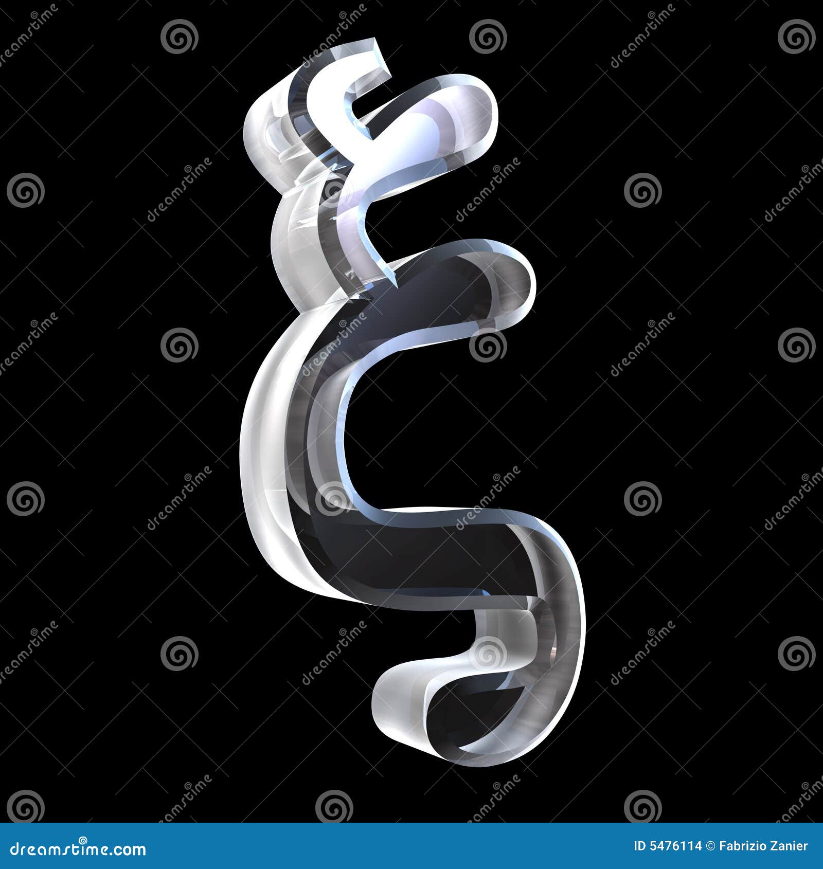 Xi Symbol In Glass (3d) Picture. Image: 5476114