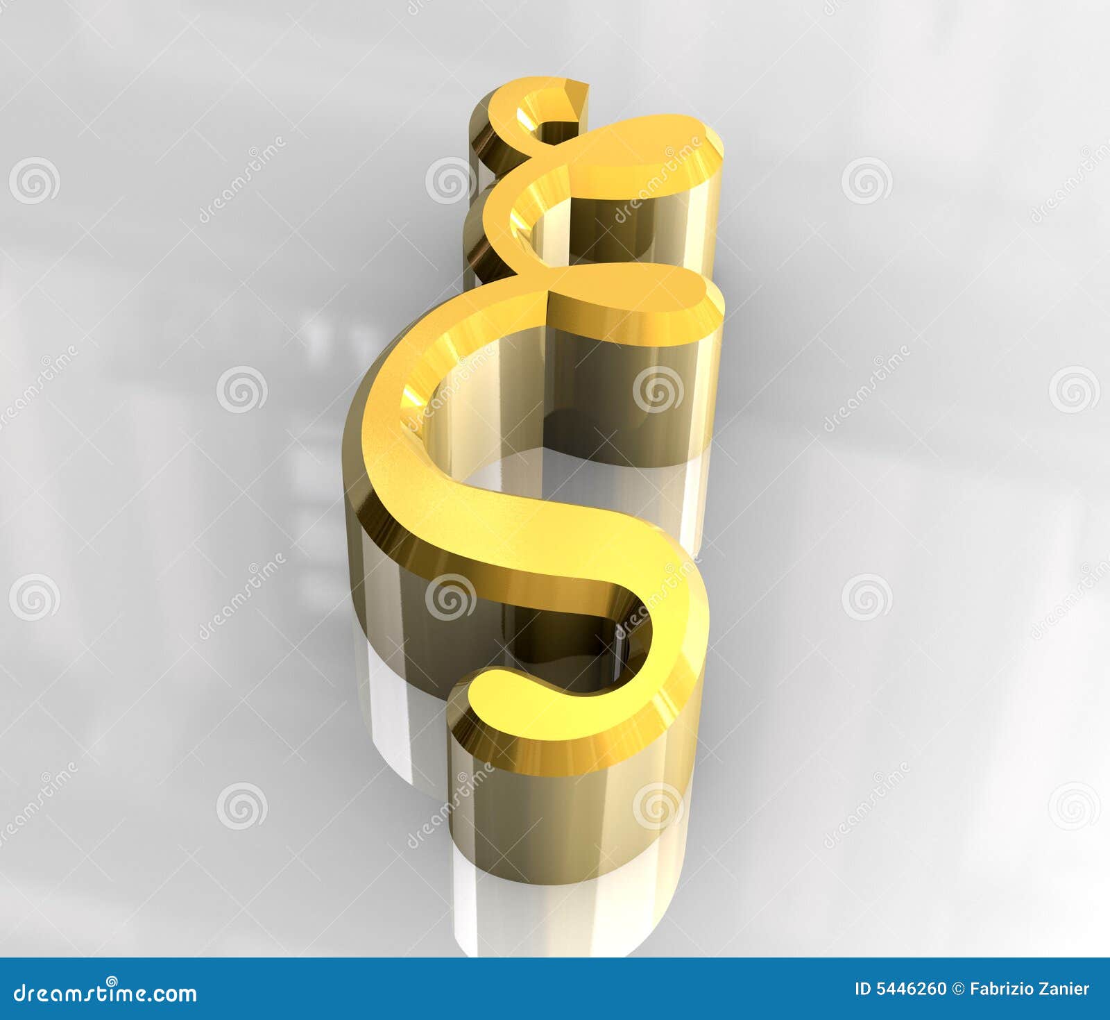 Xi Symbol In Gold (3d) Picture. Image: 5446260